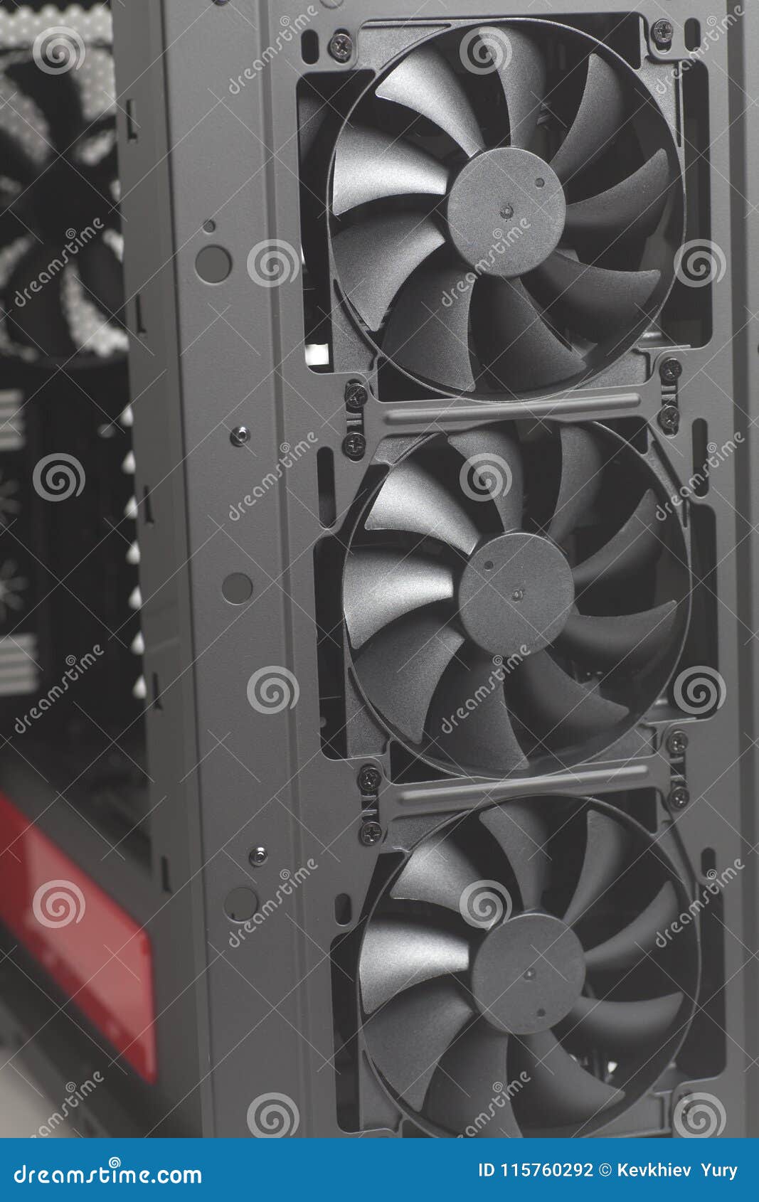 Desktop Empty Computer Case PC with Coolers Fan Stock Photo - Image of ...
