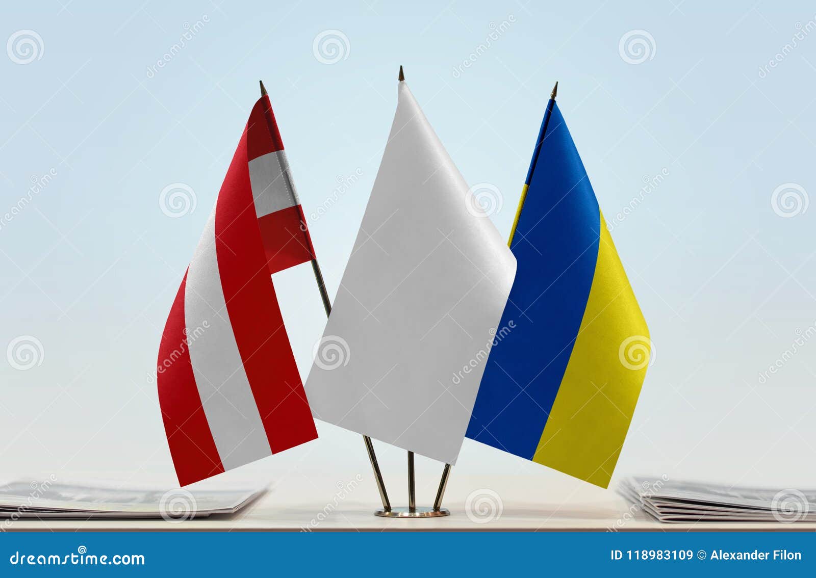 Flags of Austria and Ukraine Stock Image - Image of countries ...