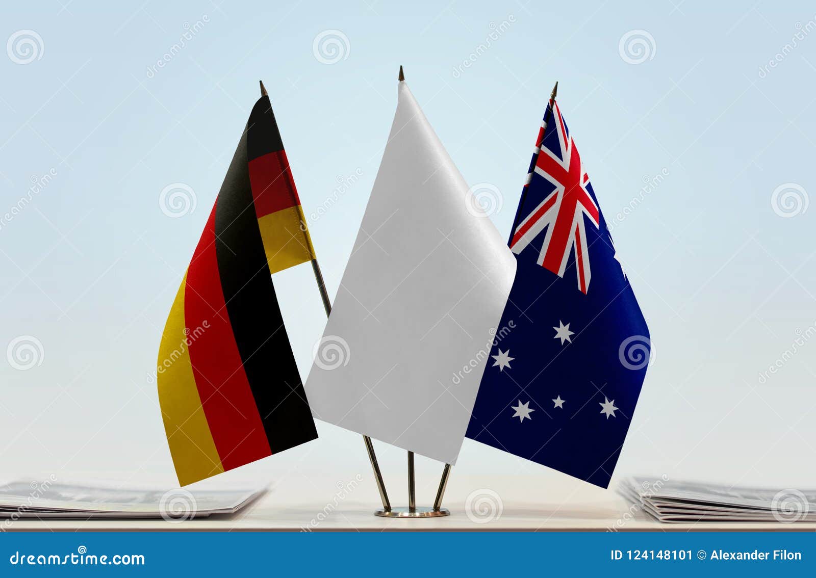 Flags of Germany and Australia Stock Image - Image of delegation ...