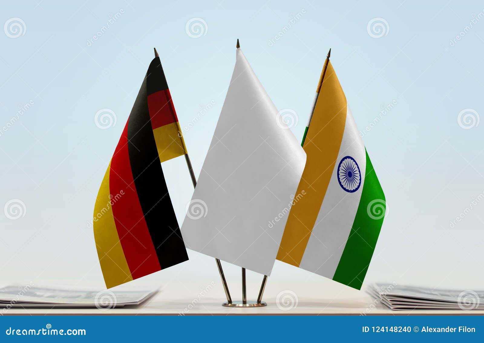 Flags of Germany and India stock photo. Image of collaboration - 124148240