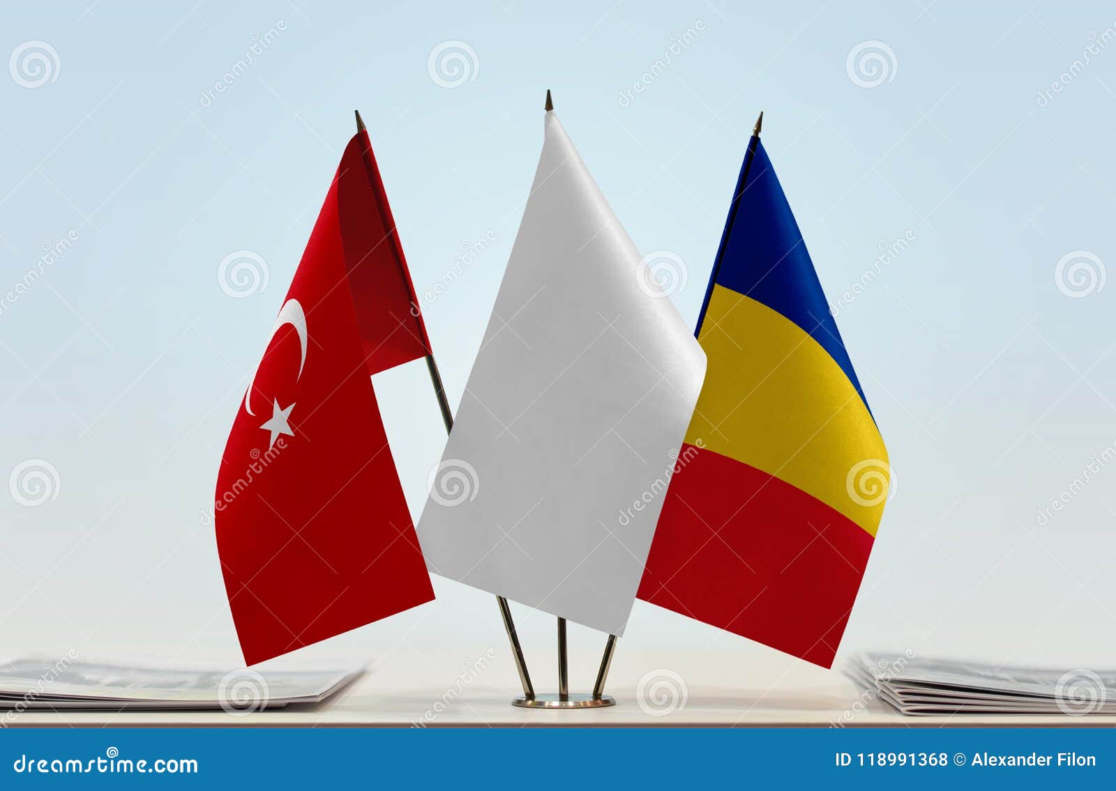 Flags of Turkey and Romania Stock Photo - Image of clean, indoor: 118991368