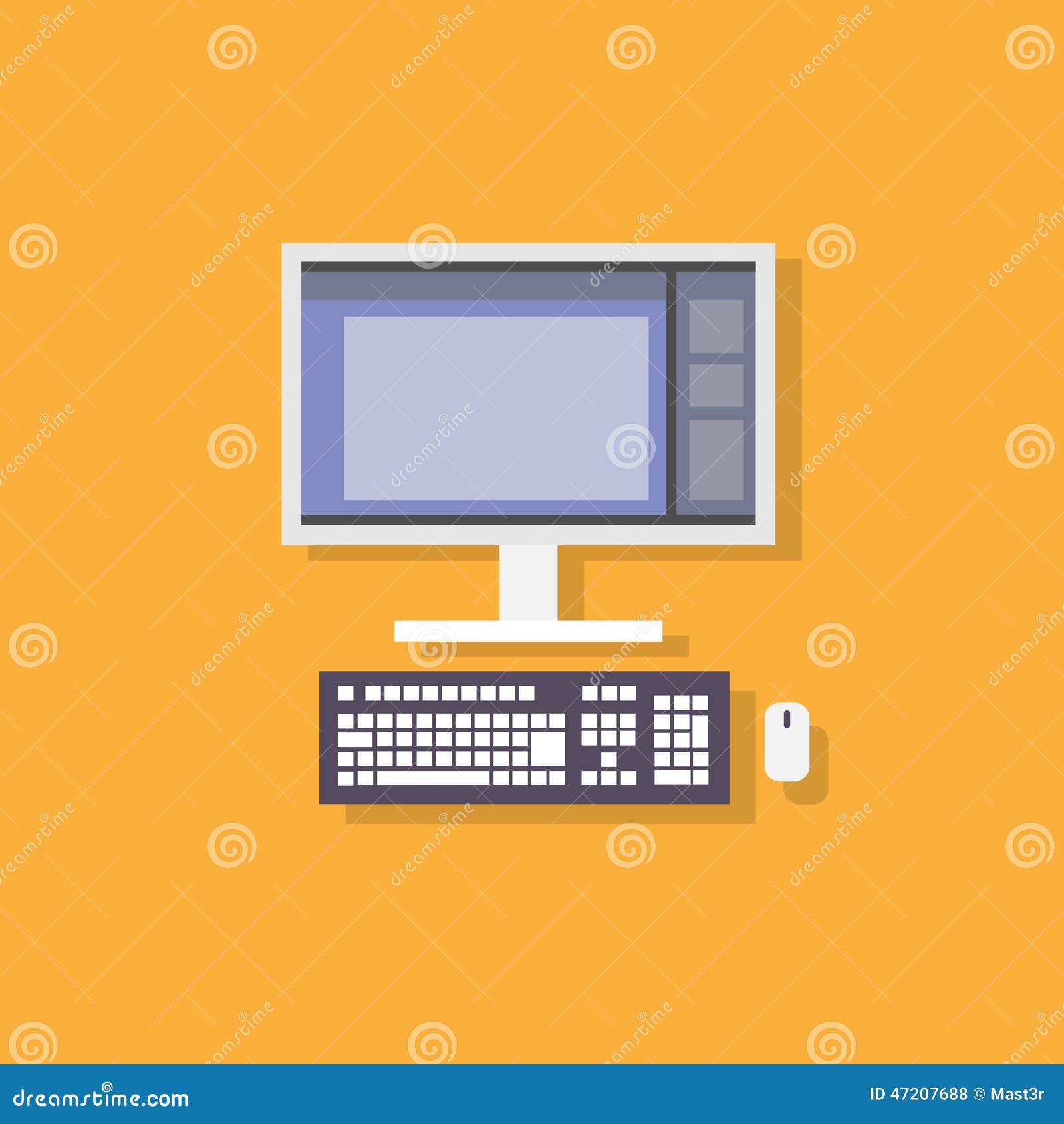 Desktop Flat Icon Design Vector Illustration Stock Vector ...
