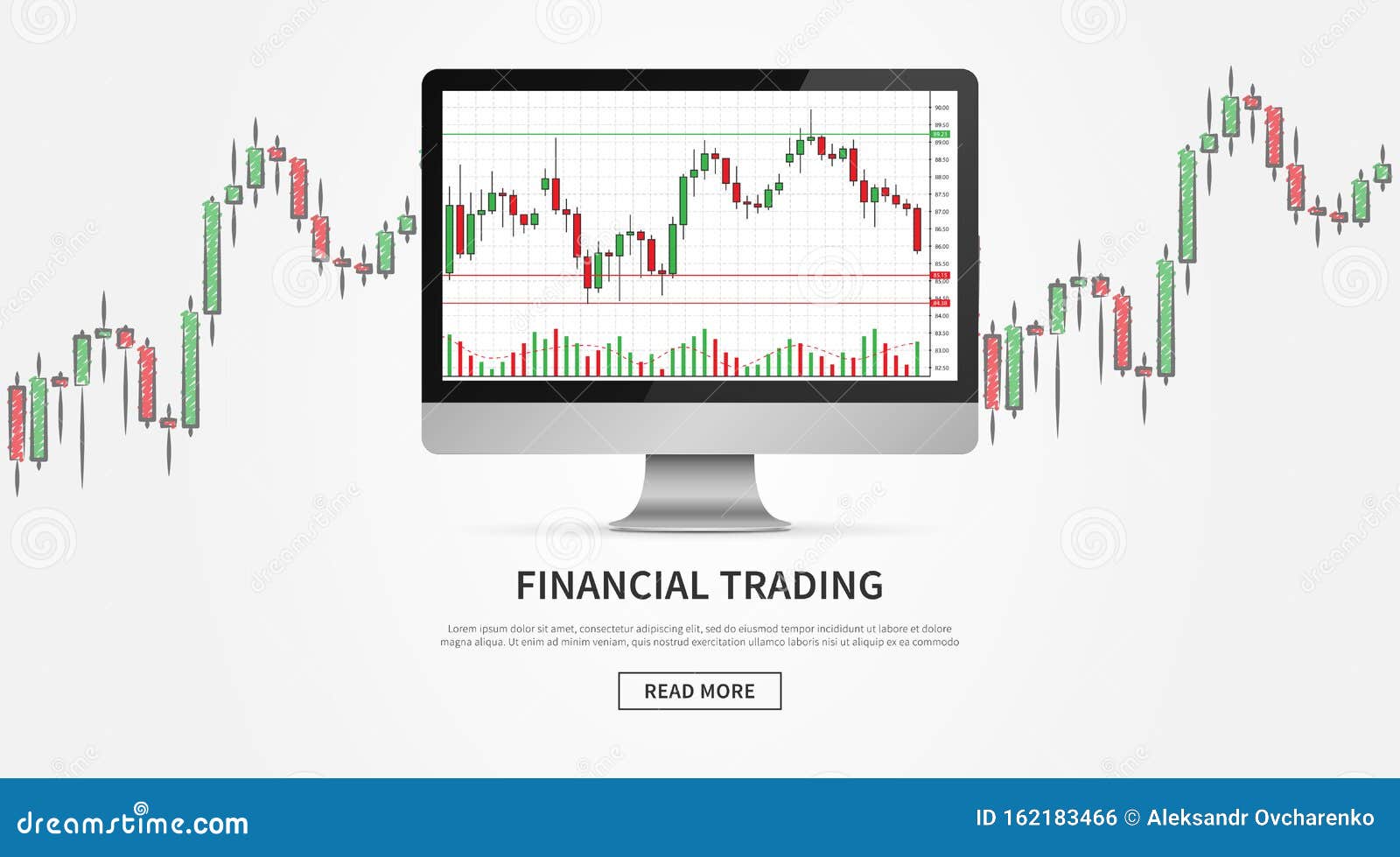 Desktop with Forex Trade Chart Vector Illustration Stock Vector ...