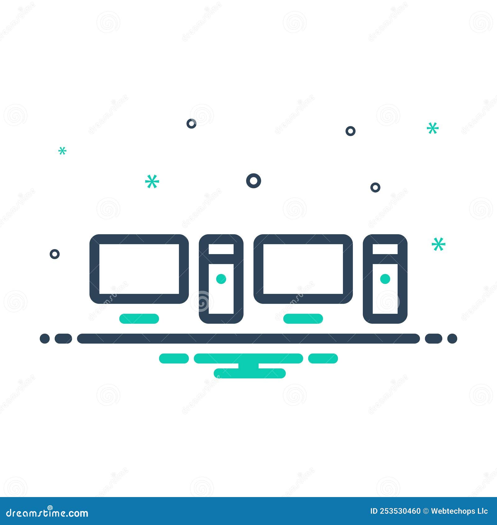 Mix Icon for Desktop, Computer and Minicomputer Stock Vector ...