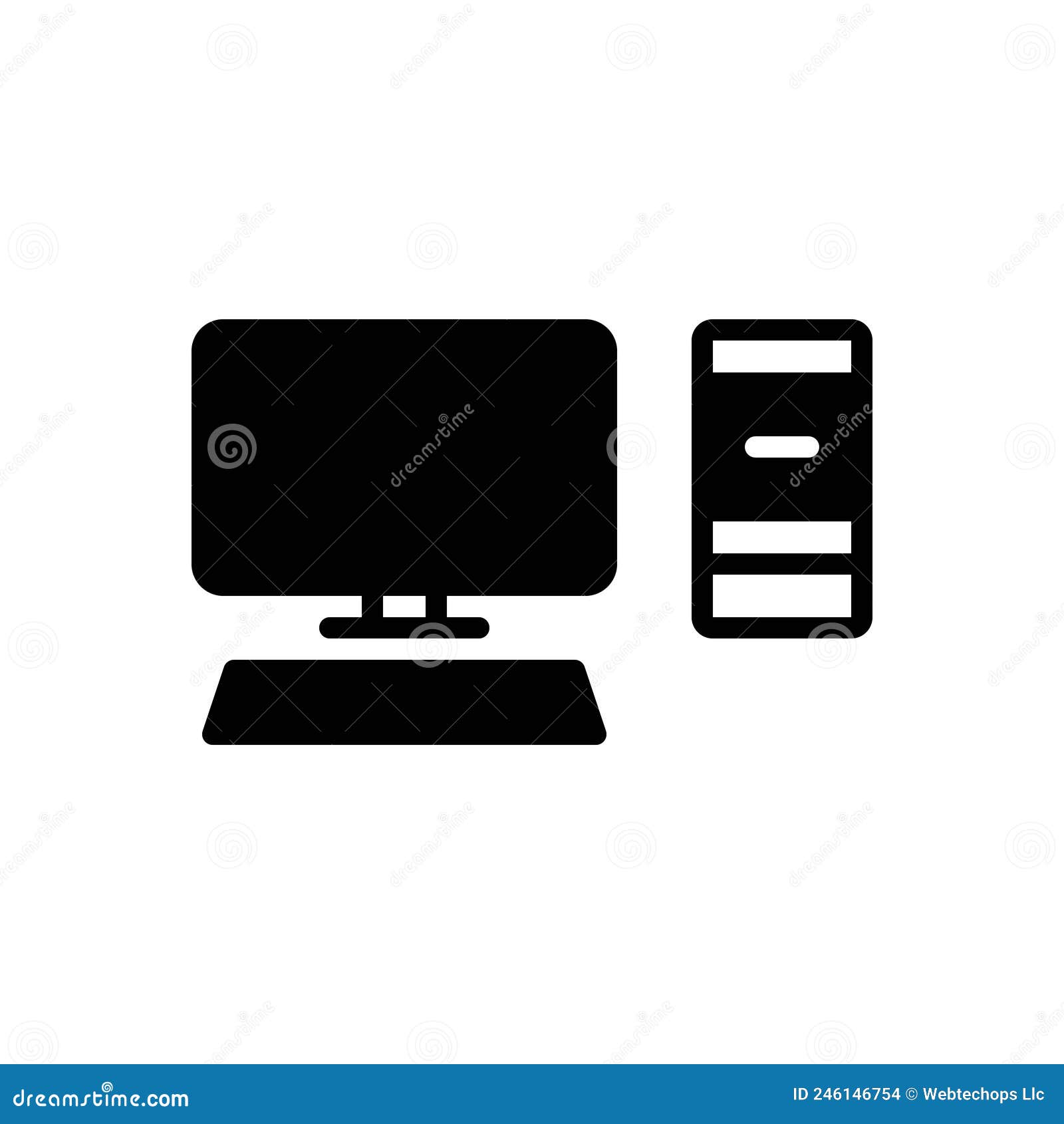 Black Solid Icon for Desktop, Screens and Monitor Stock Vector ...