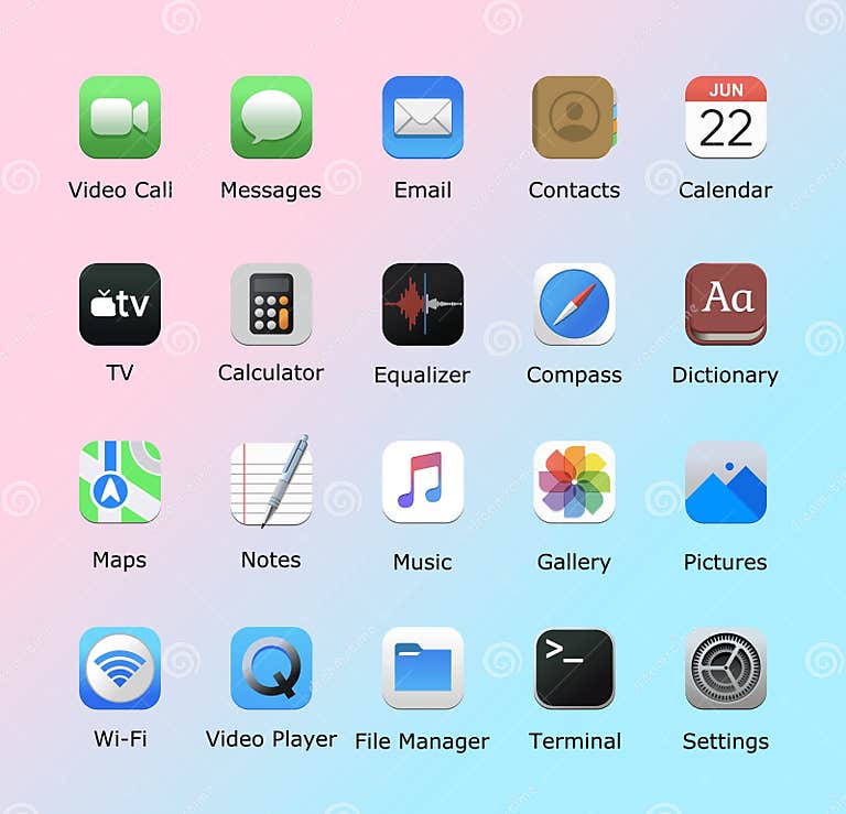 Desktop Icon Pack. IOS Icons. Mac Os Shortcuts. Apple Inspired Theme ...