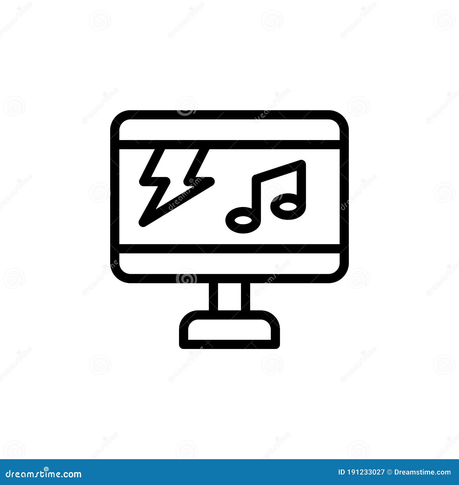 Desktop Icon. Simple Line, Outline Vector Elements of Rock N Roll Icons ...