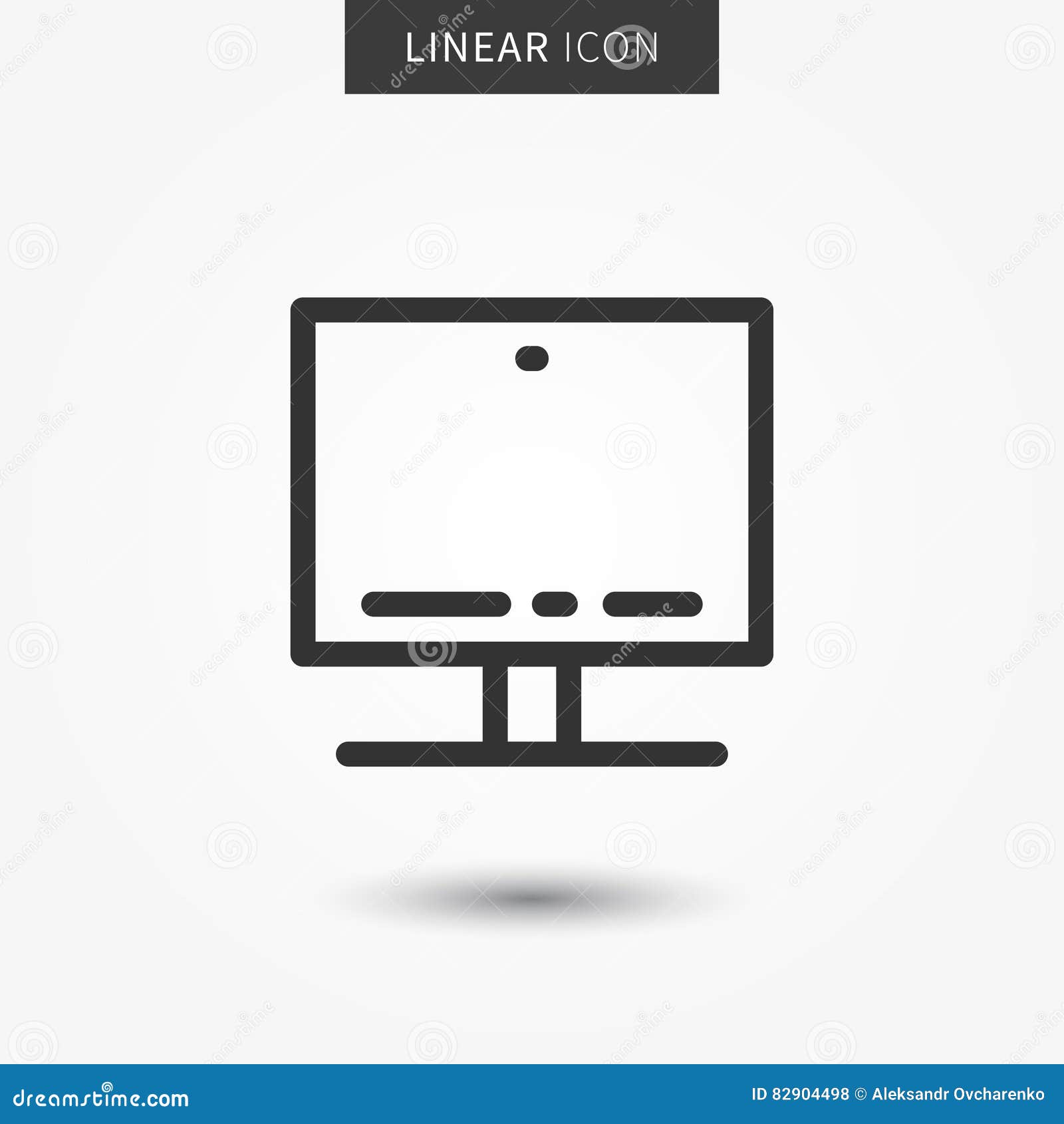 Desktop Icon Vector Illustration Stock Vector - Illustration of outline ...