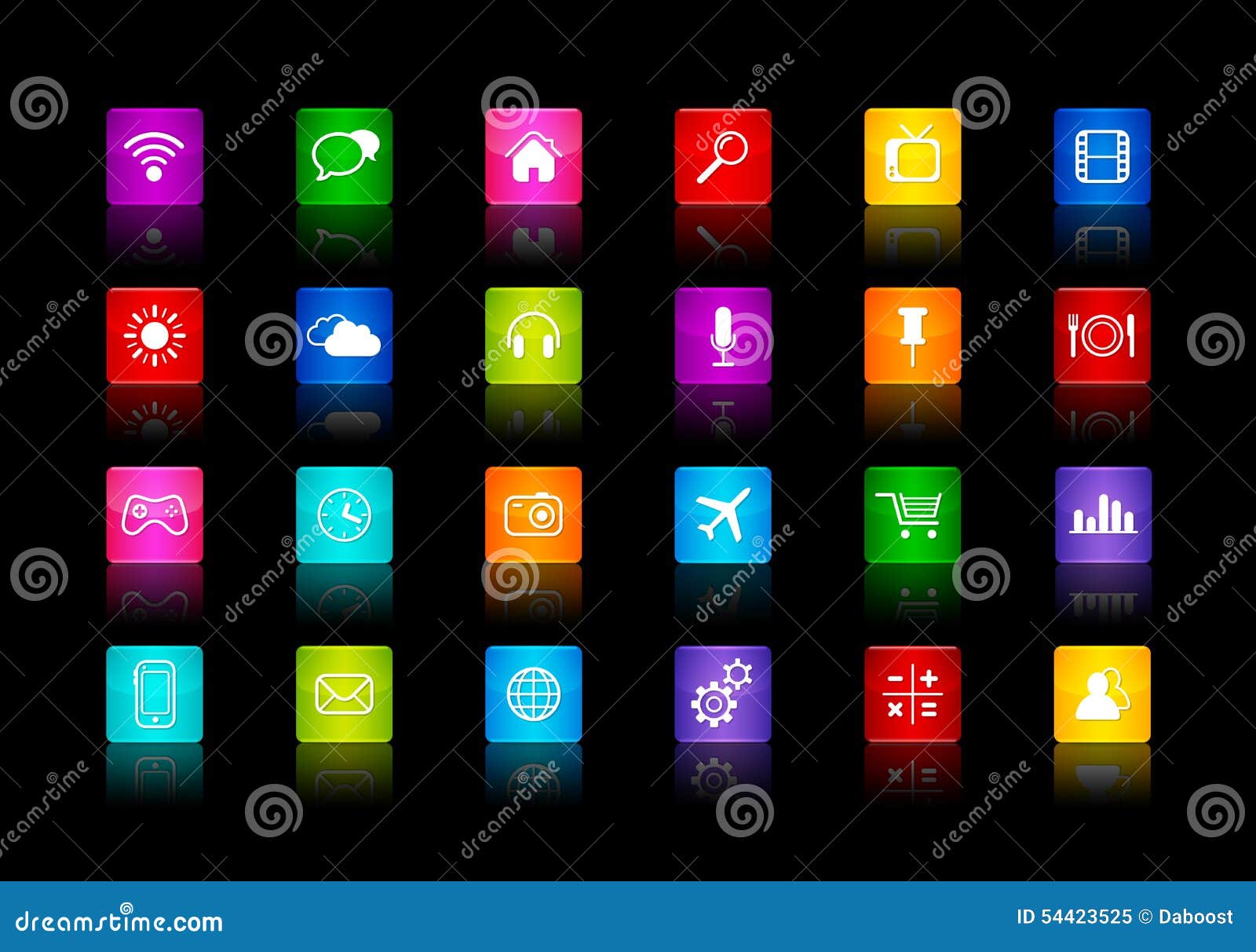 Desktop Icons collection stock illustration. Illustration of collection ...