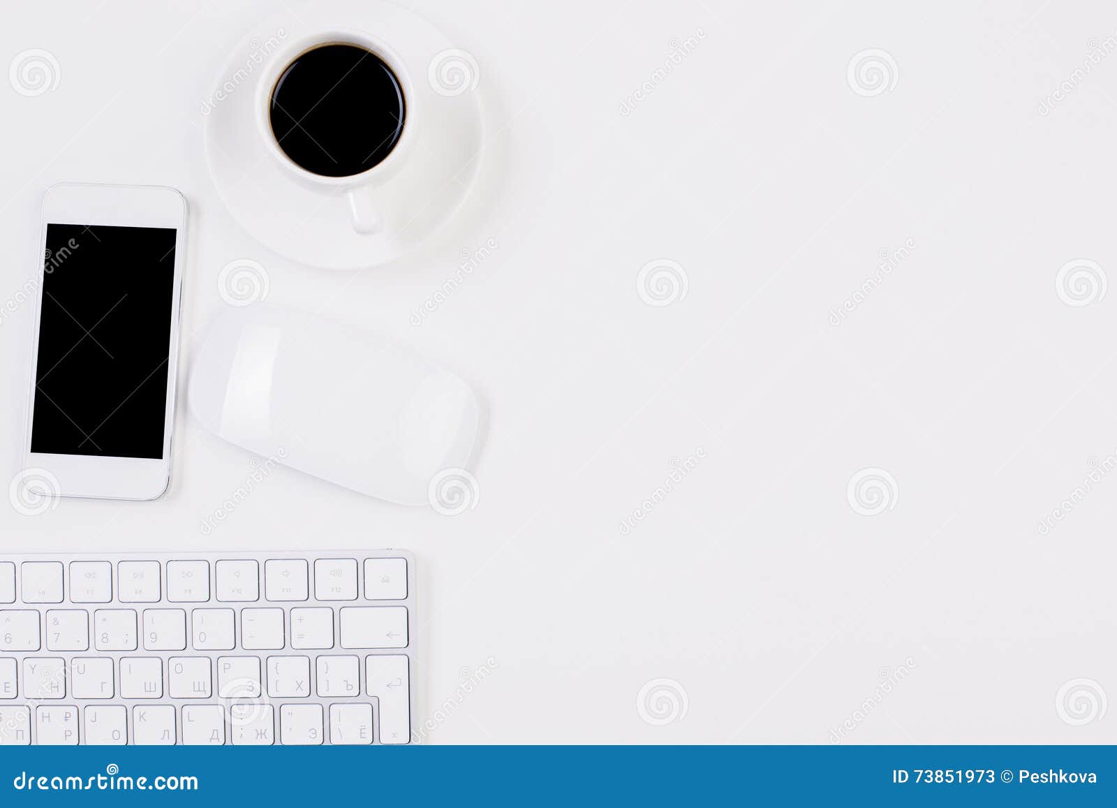 Desktop with items stock image. Image of electronic, keypad - 73851973