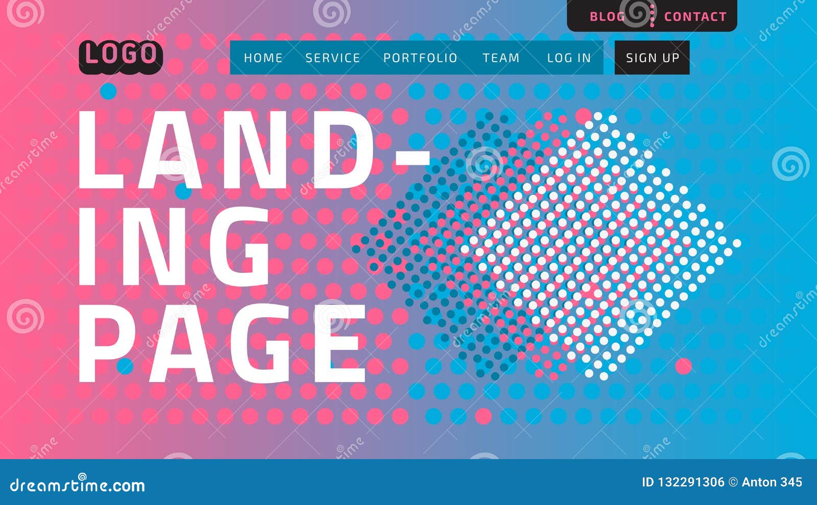 Desktop Landing Page for Web Website Template Design Example Front End ...