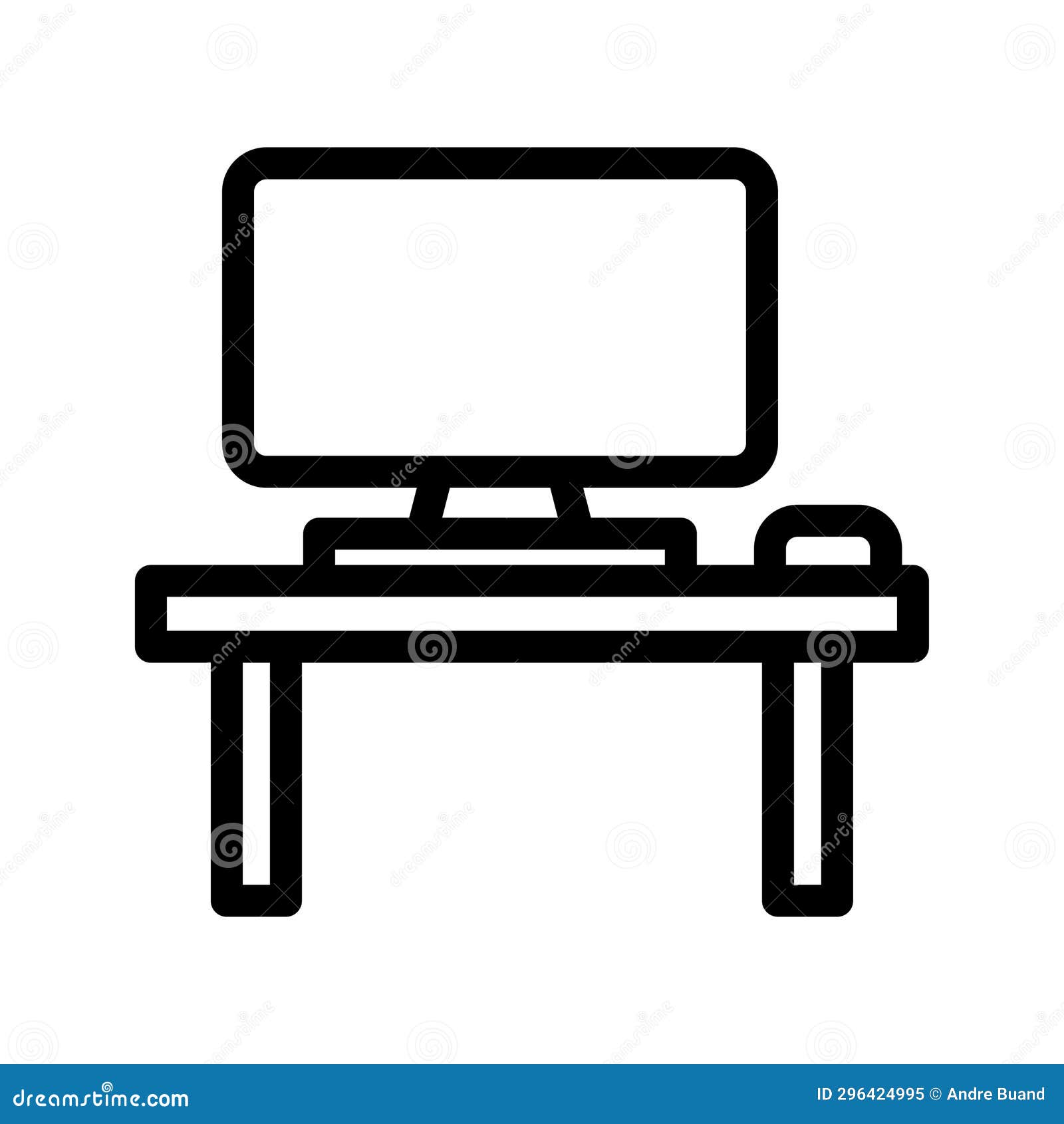 Desktop Line Icon Illustration Vector Graphic Stock Vector ...