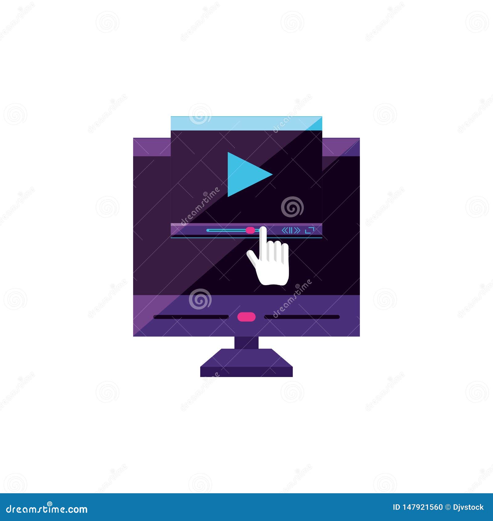 Desktop with Media Player Template Stock Illustration - Illustration of ...