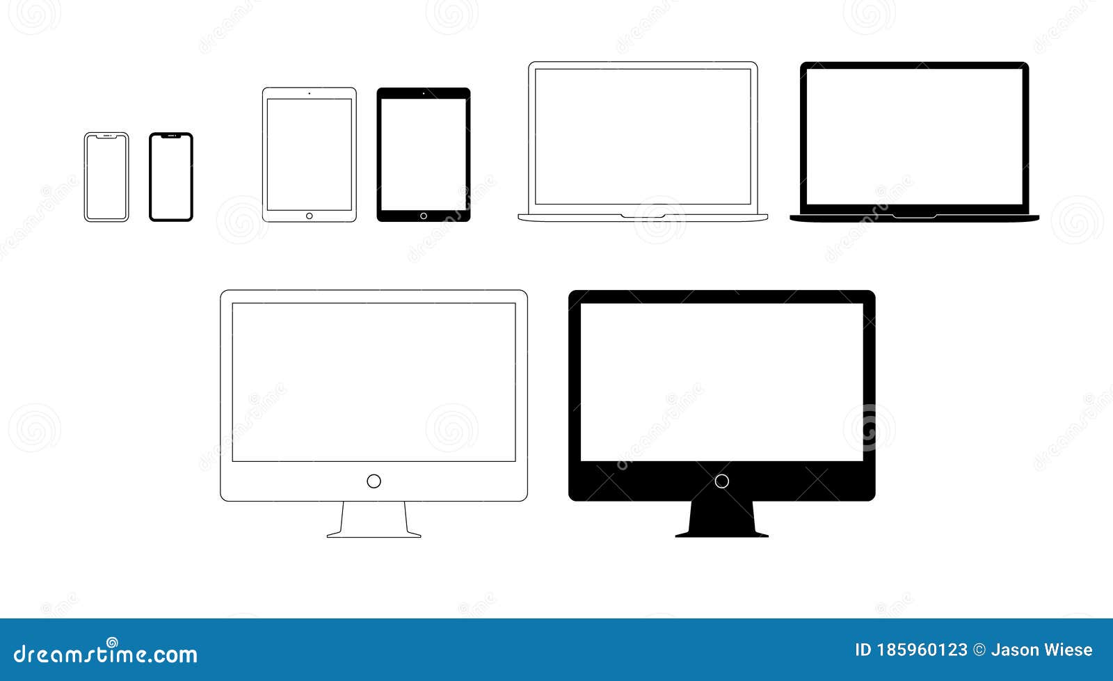 Desktop and Mobile Devices Illustration Stock Vector - Illustration of ...
