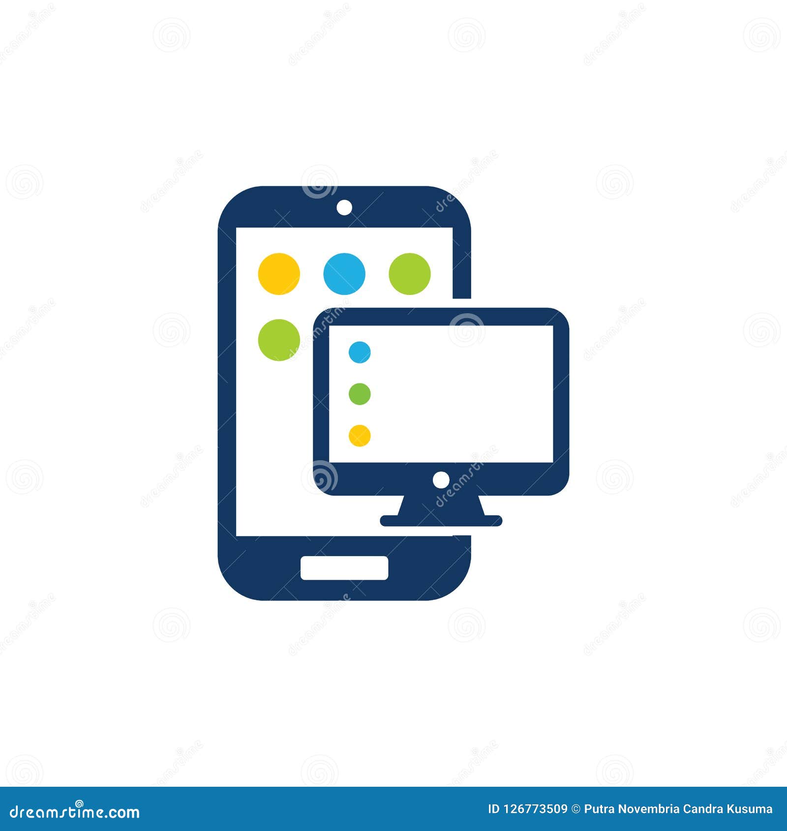 Desktop Mobile Logo Icon Design Stock Vector - Illustration of cell ...