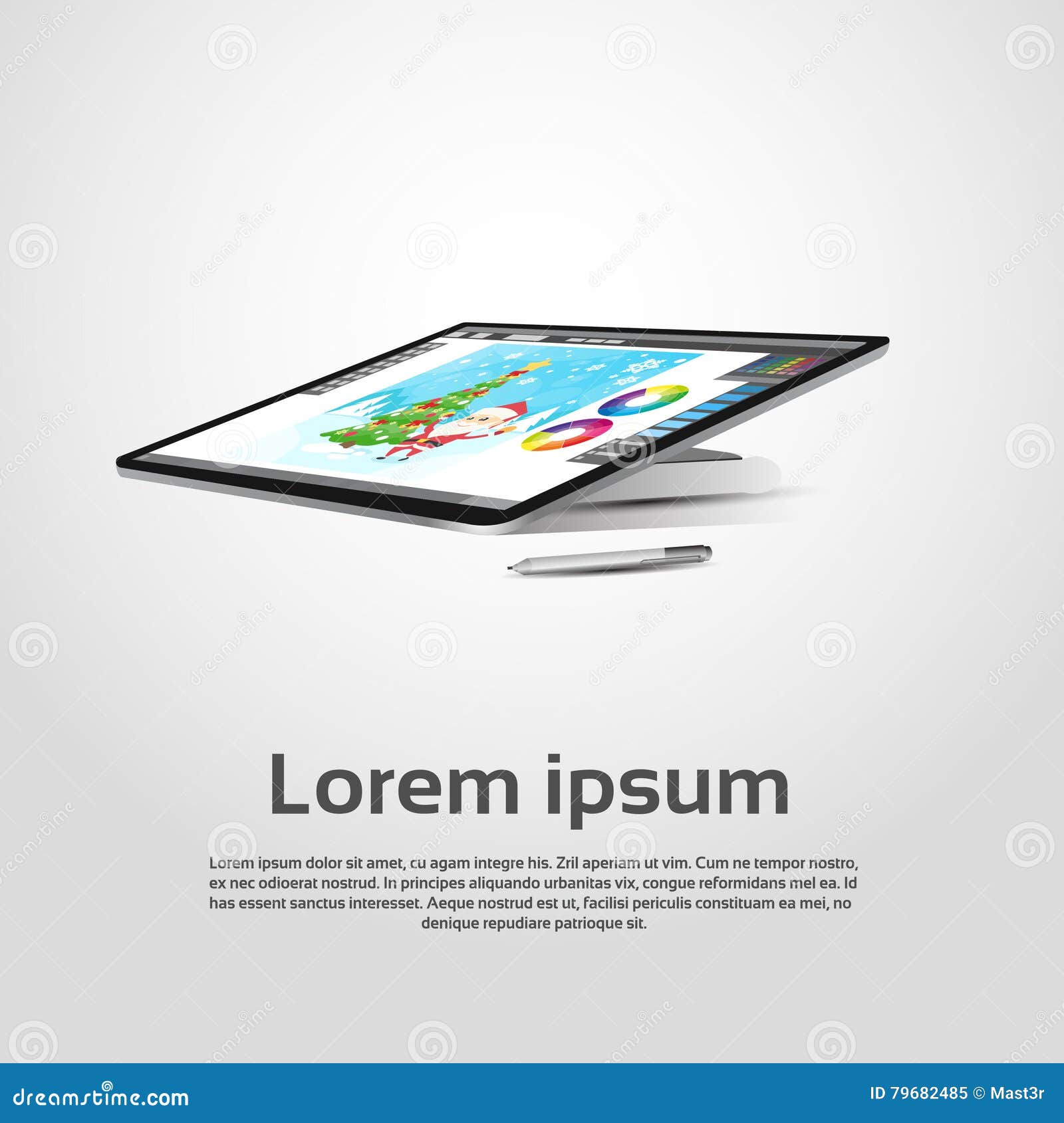 Desktop Modern Computer Graphic Designer Workplace Stock Vector ...