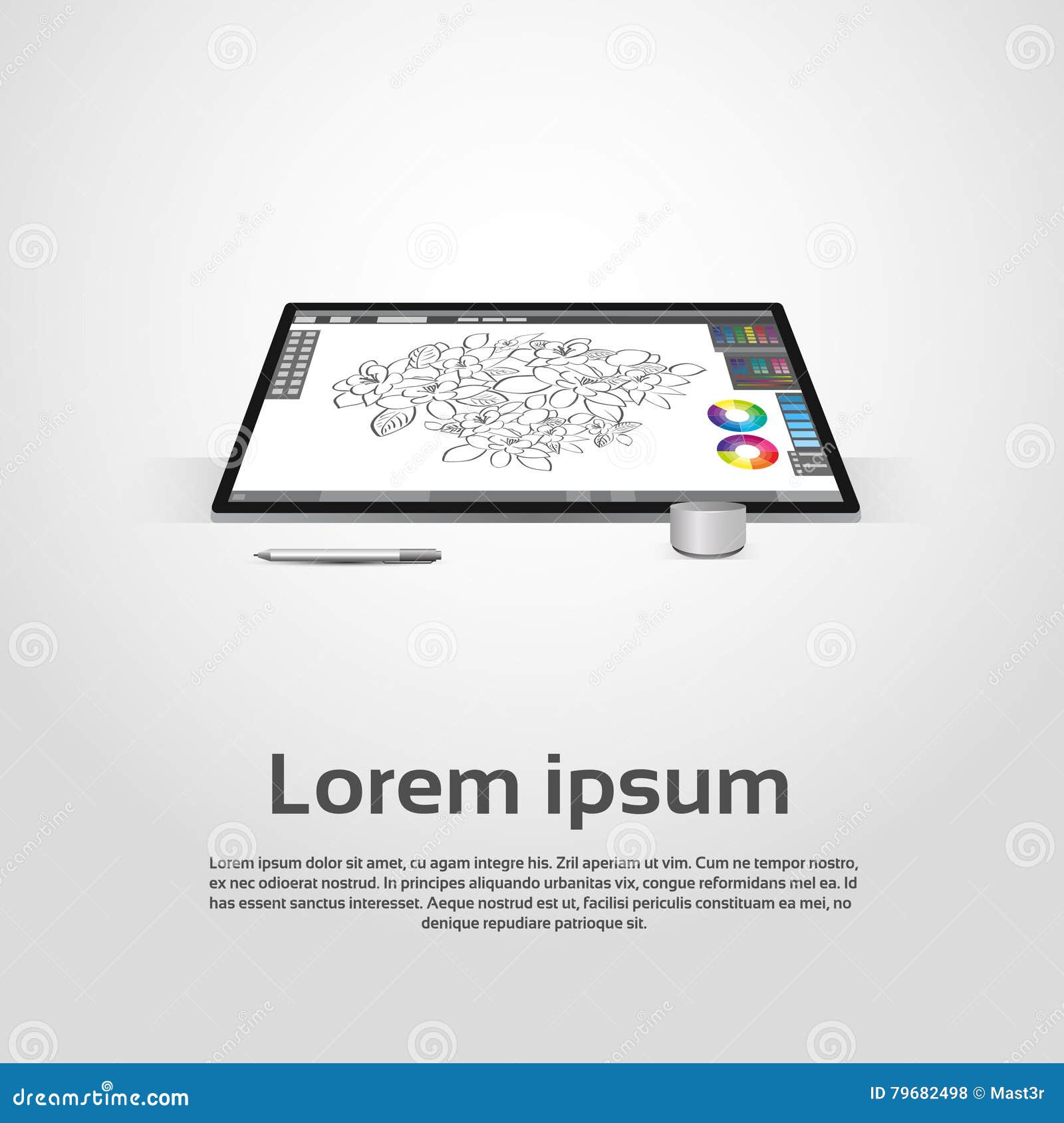 Desktop Modern Computer Graphic Designer Workplace Stock Vector ...