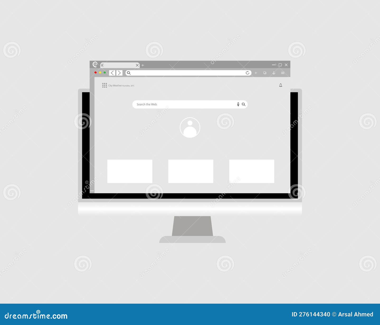 Desktop Monitor Computer with Browser Homepage, Surfing the Internet ...