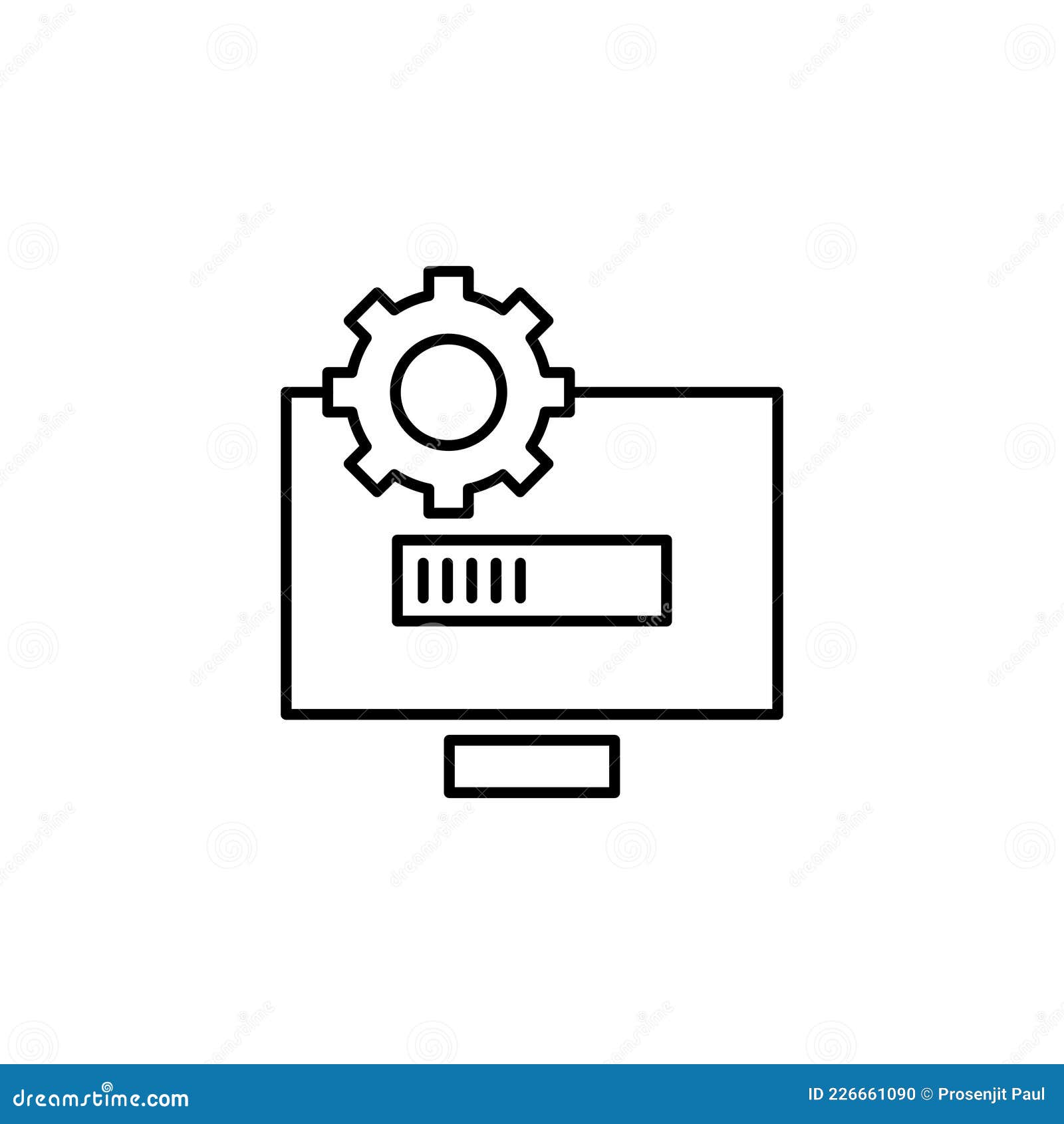 Desktop Monitor Configuration Loading Icon Stock Vector - Illustration ...