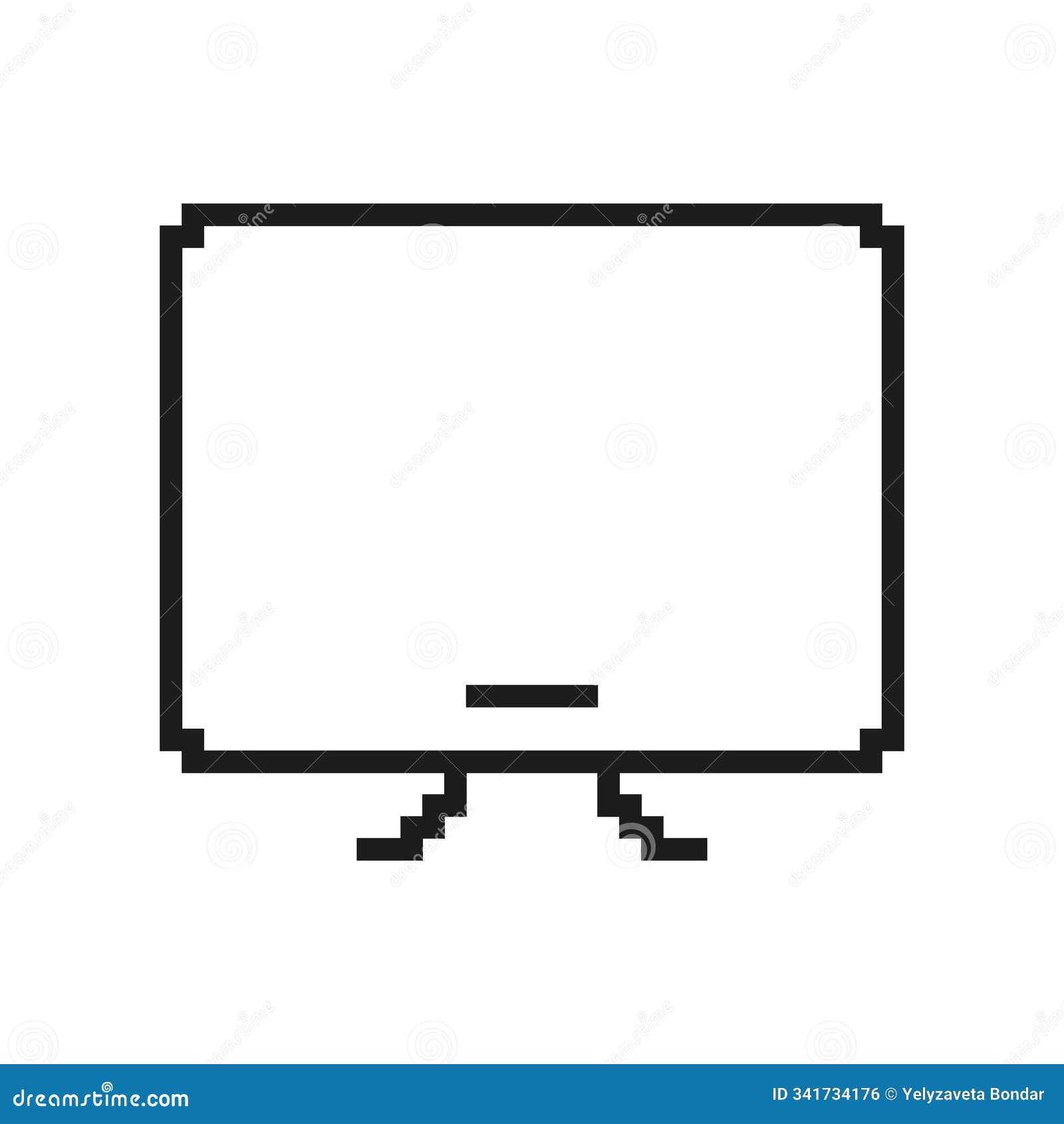 Desktop Monitor Icon in Pixel Art. Pixelated Computer Screen for ...