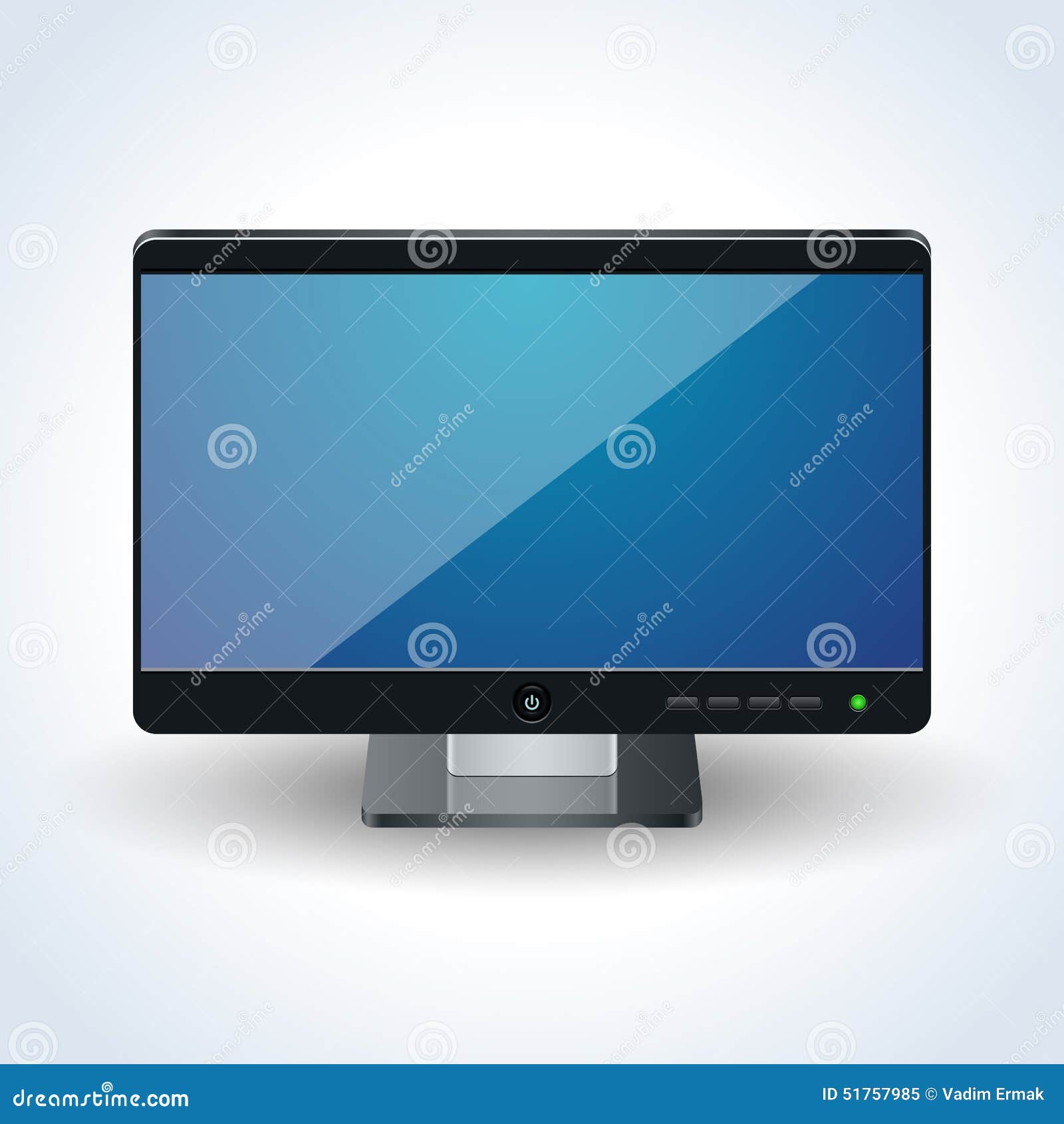 Desktop Monitor Vector Icon Stock Vector - Illustration of crystal ...