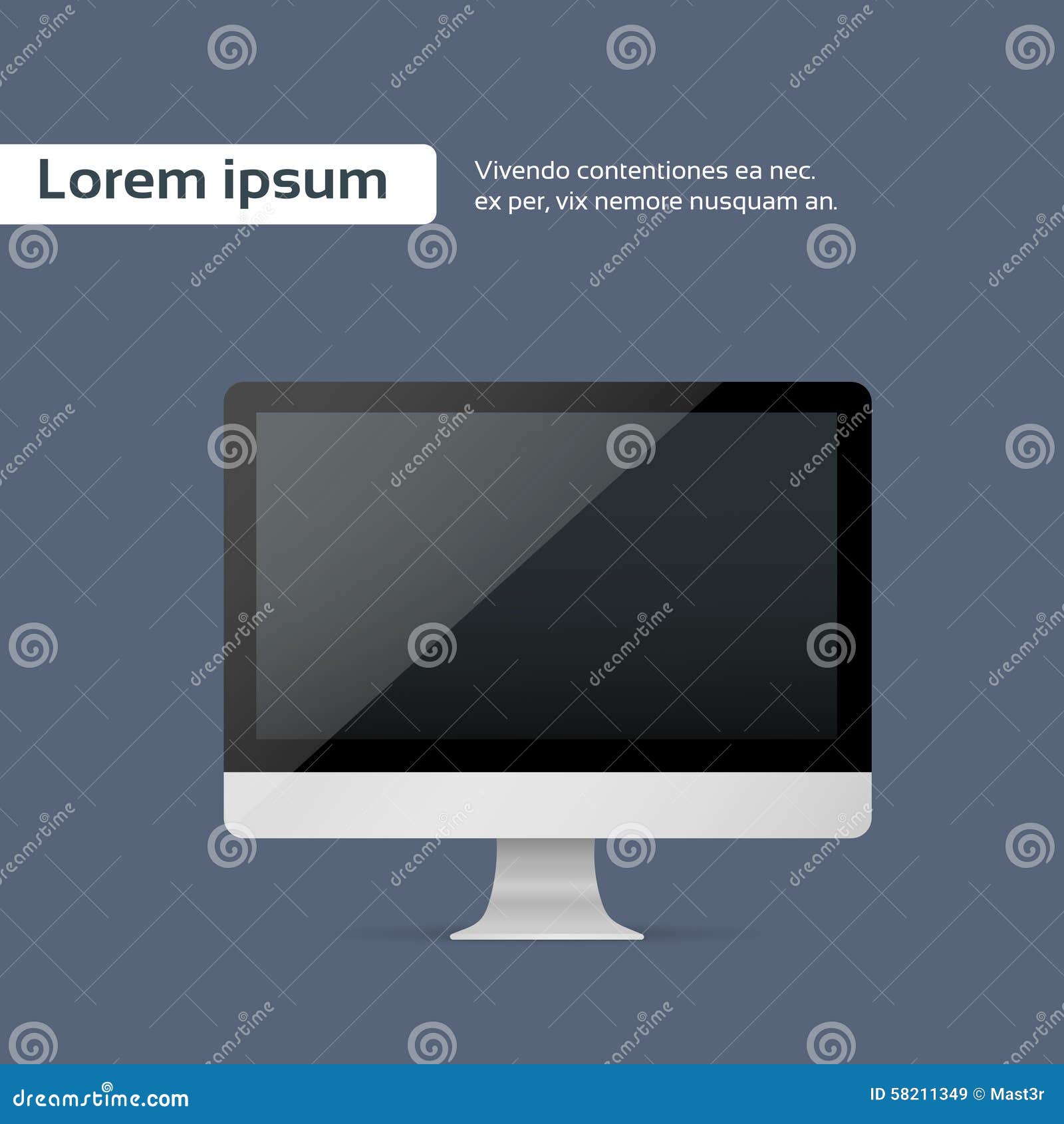 Desktop Monitor Workstation Blank Empty Screen Stock Vector ...