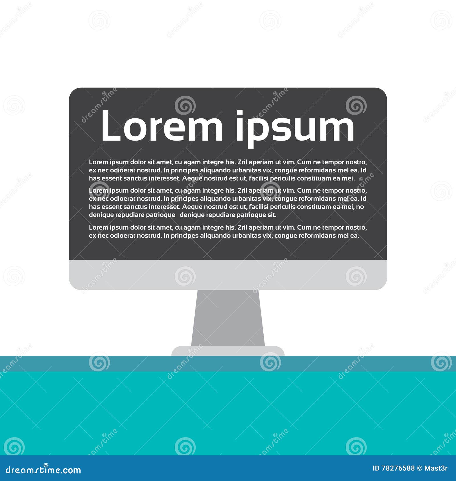 Desktop Monitor Workstation Blank Empty Screen Stock Vector ...