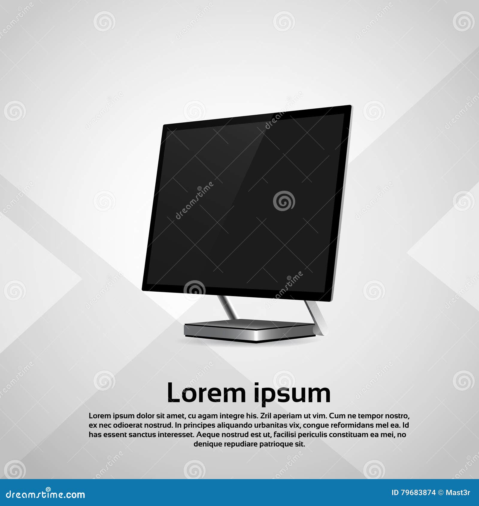 Desktop Monitor Workstation Blank Empty Screen Stock Vector ...