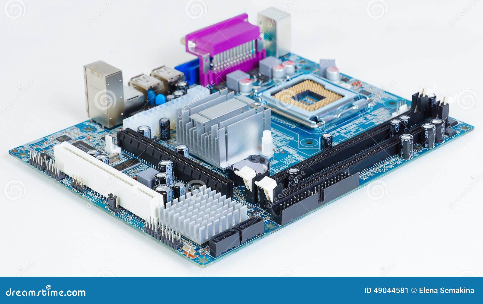 Desktop motherboard stock image. Image of data, close - 49044581