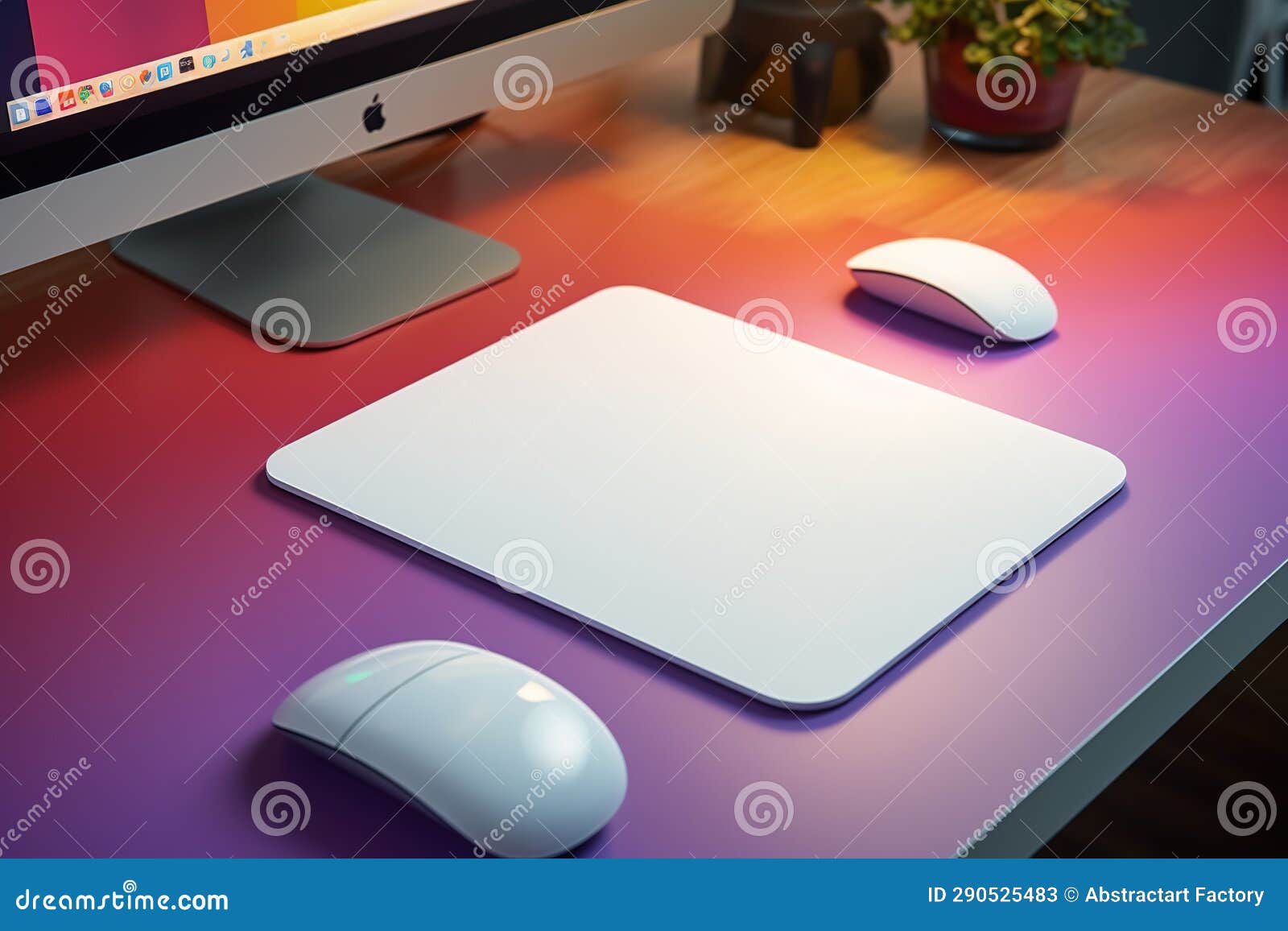 A Desktop Neatly Organized with a Modern Desk and a Mouse Placed on a ...