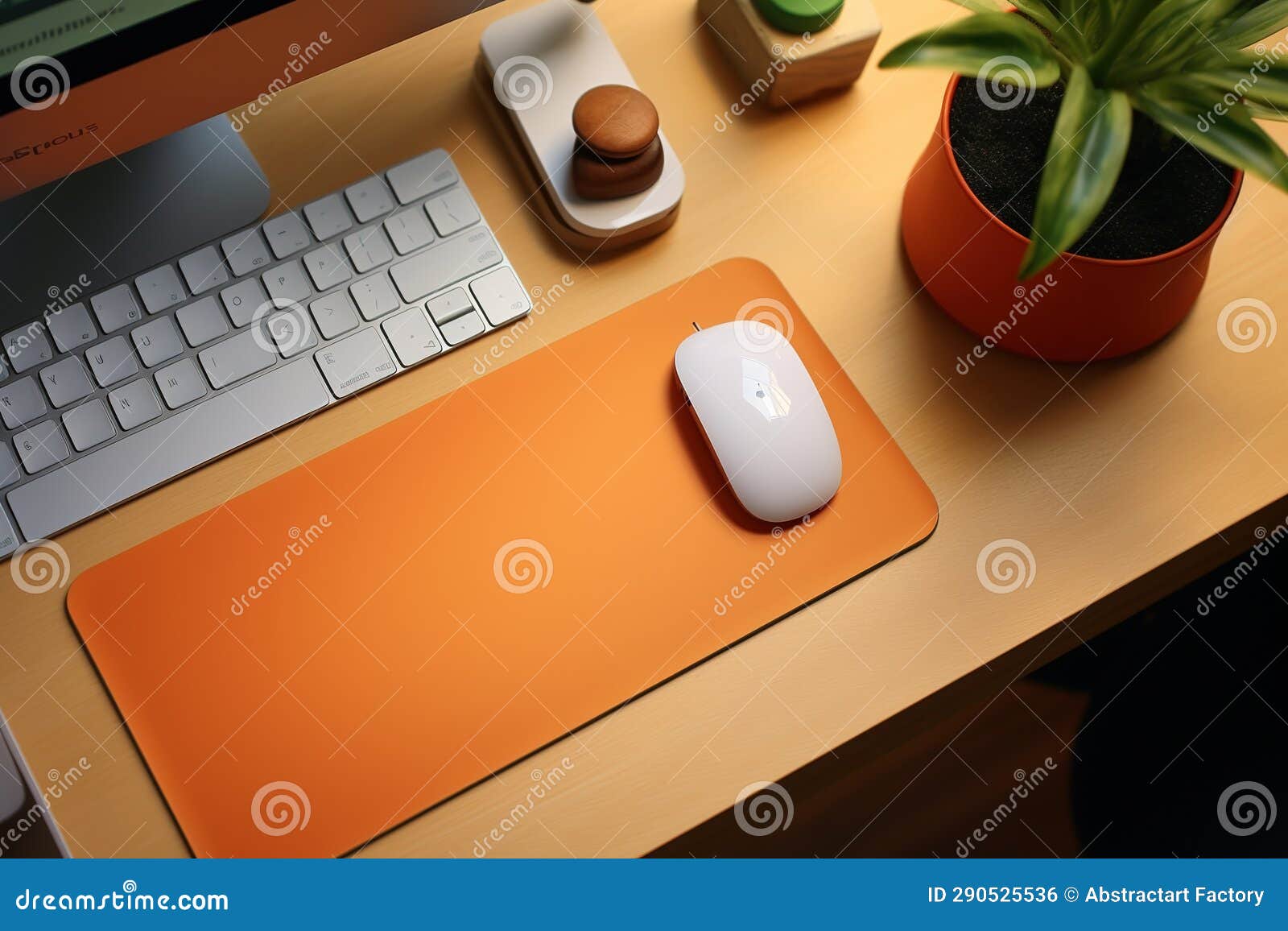 A Desktop Neatly Organized with a Modern Desk and a Mouse Placed on a ...