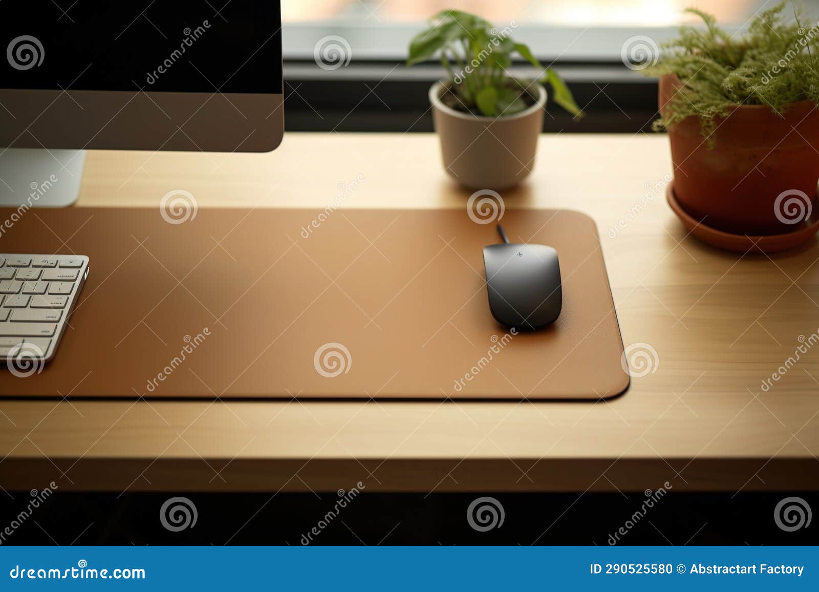 A Desktop Neatly Organized with a Modern Desk and a Mouse Placed on a ...
