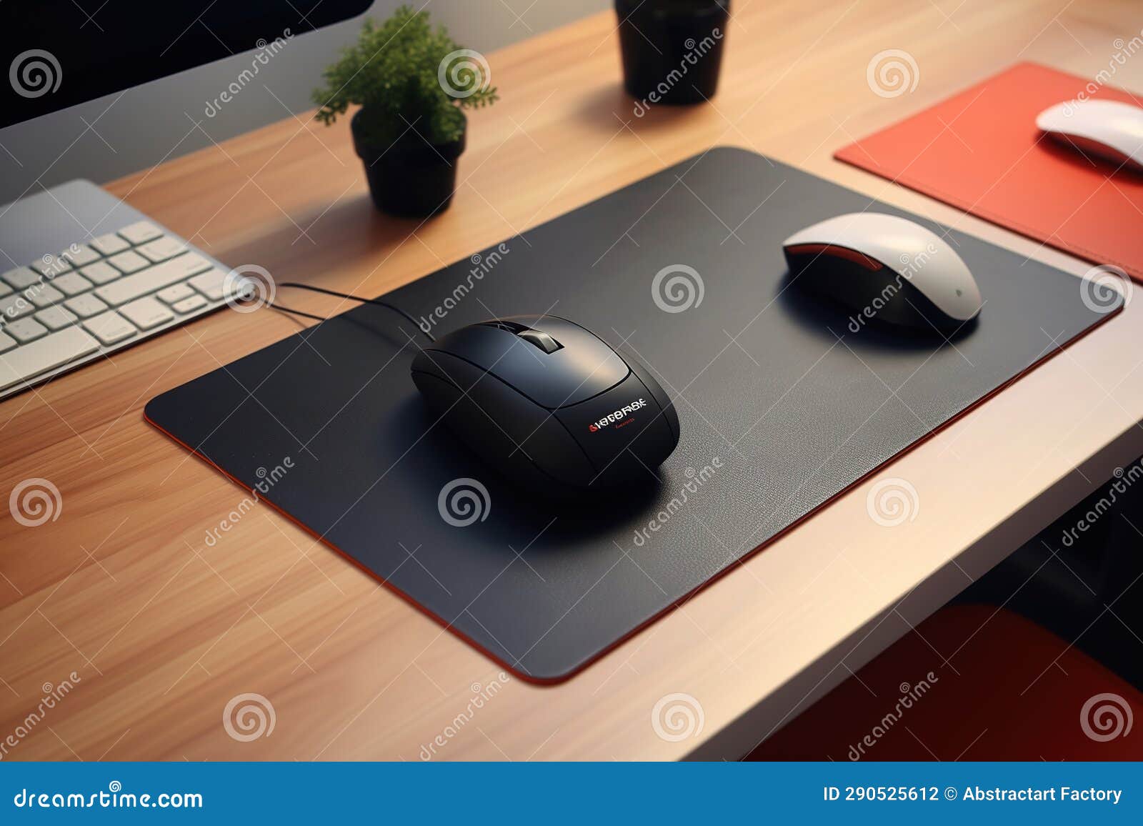 A Desktop Neatly Organized with a Modern Desk and a Mouse Placed on a ...
