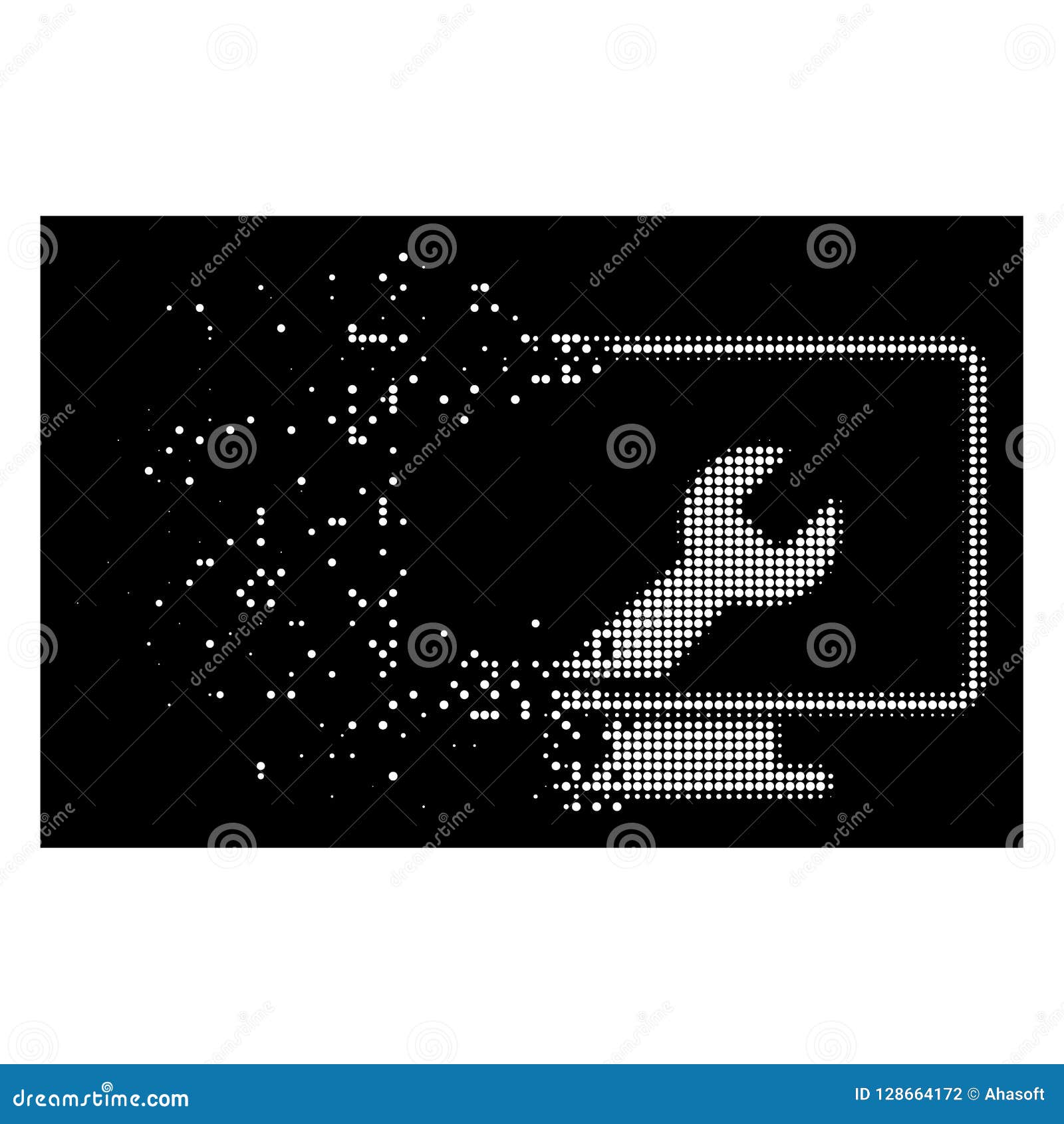 White Dissipated Dot Halftone Desktop Options Icon Stock Vector ...