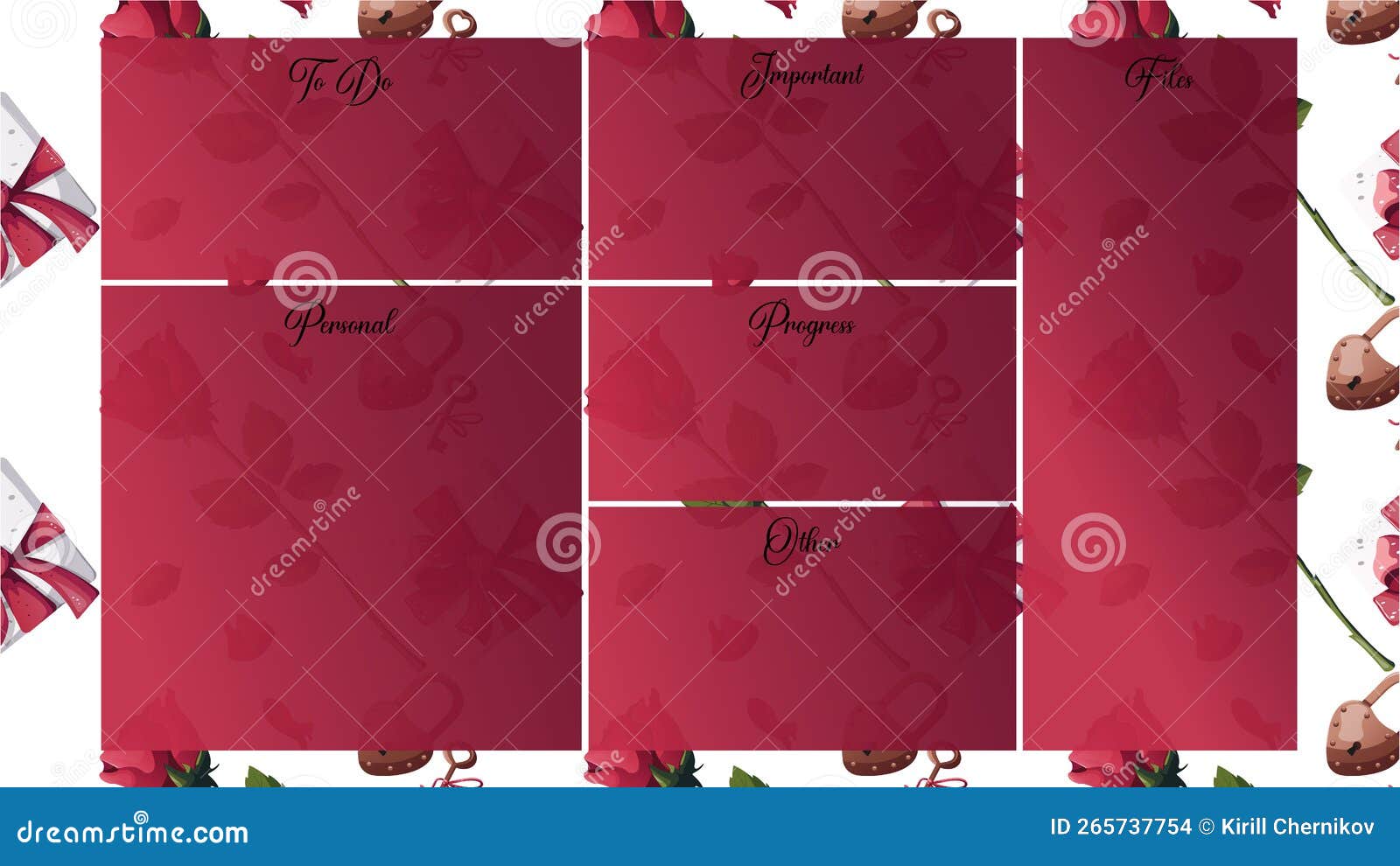 Desktop Organizer Red Wallpaper Stock Vector - Illustration of ...