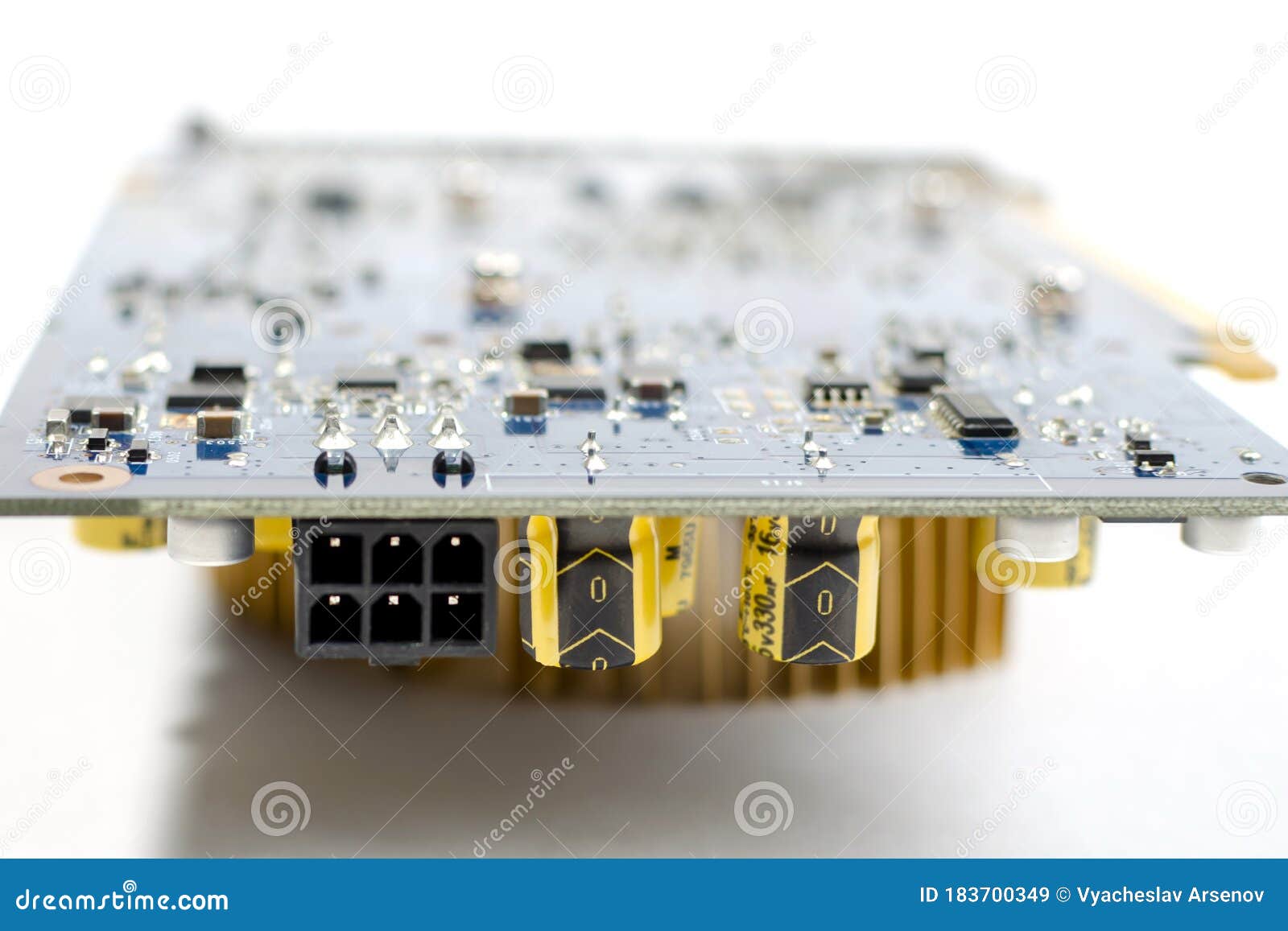 Desktop PC Card Board Top View. Close-up Stock Image - Image of ...