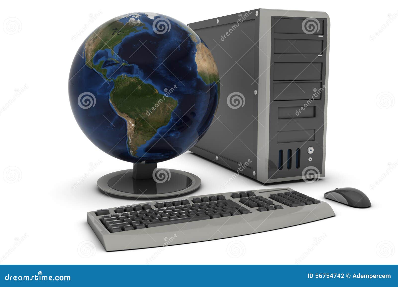 Desktop PC stock illustration. Illustration of render - 56754742