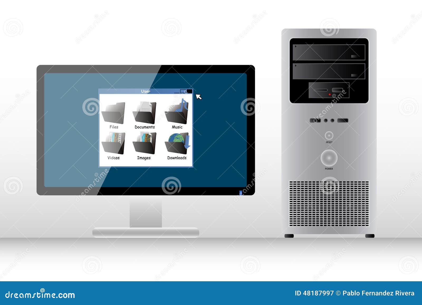 Desktop PC stock illustration. Illustration of screen - 48187997