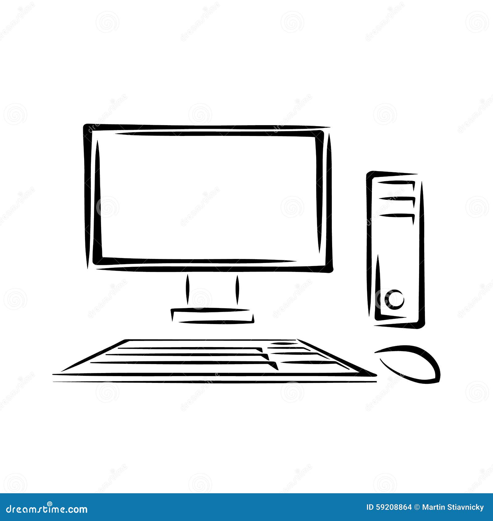 Desktop PC with Keyboard and Mouse. Vector Illustration. Stock Vector ... Desktop PC with Keyboard and Mouse. Vector Illustration. Stock Vector ...