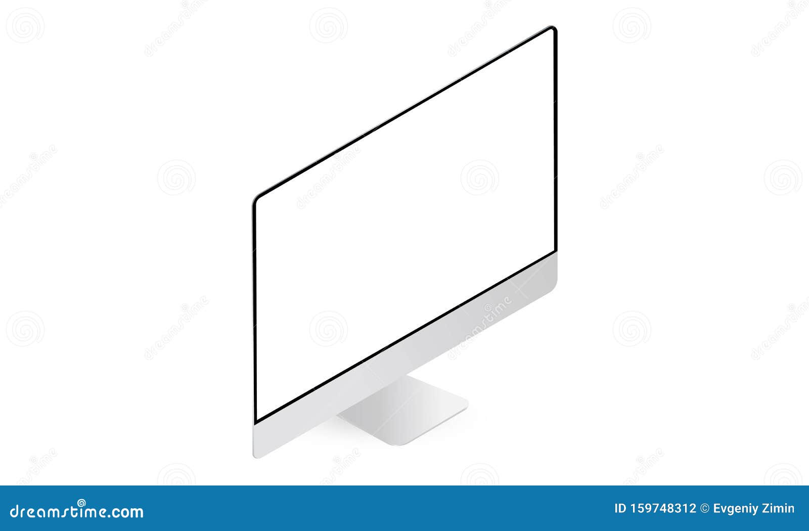 Desktop PC Mockup with Perspective View Isolated Stock Illustration ...
