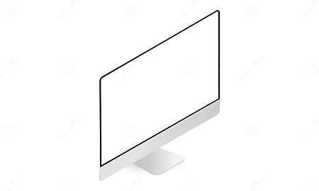 Desktop PC Mockup with Perspective View Isolated Stock Illustration ...