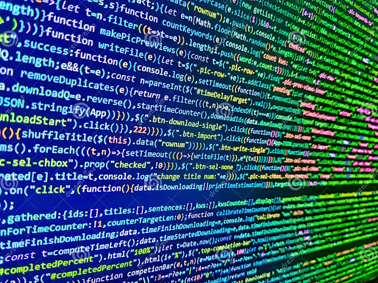 Desktop PC Monitor Photo. Programming Html Application Code Running ...