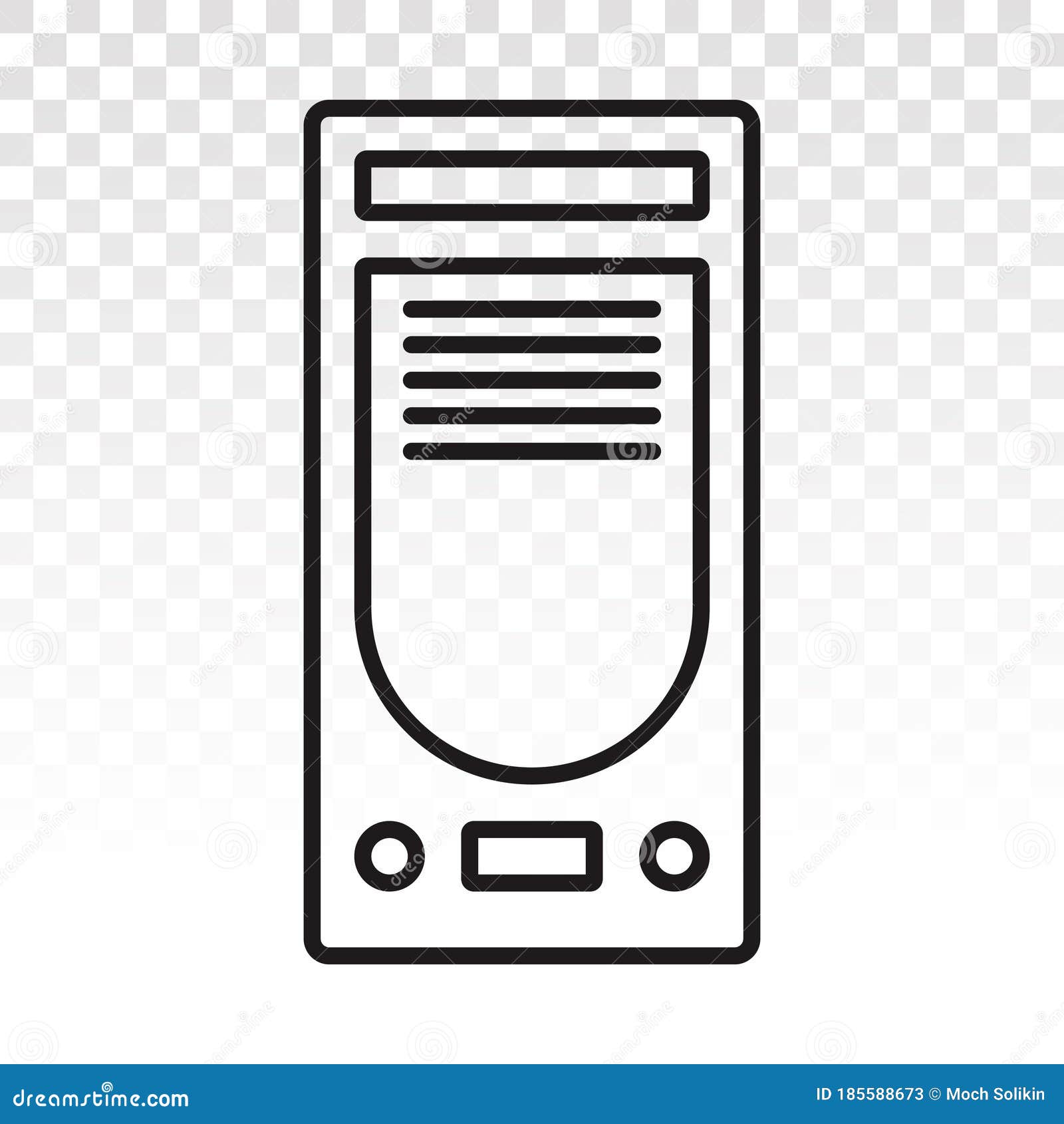 Desktop PC or Personal Computer Line Art Vector Icon for Apps and ...