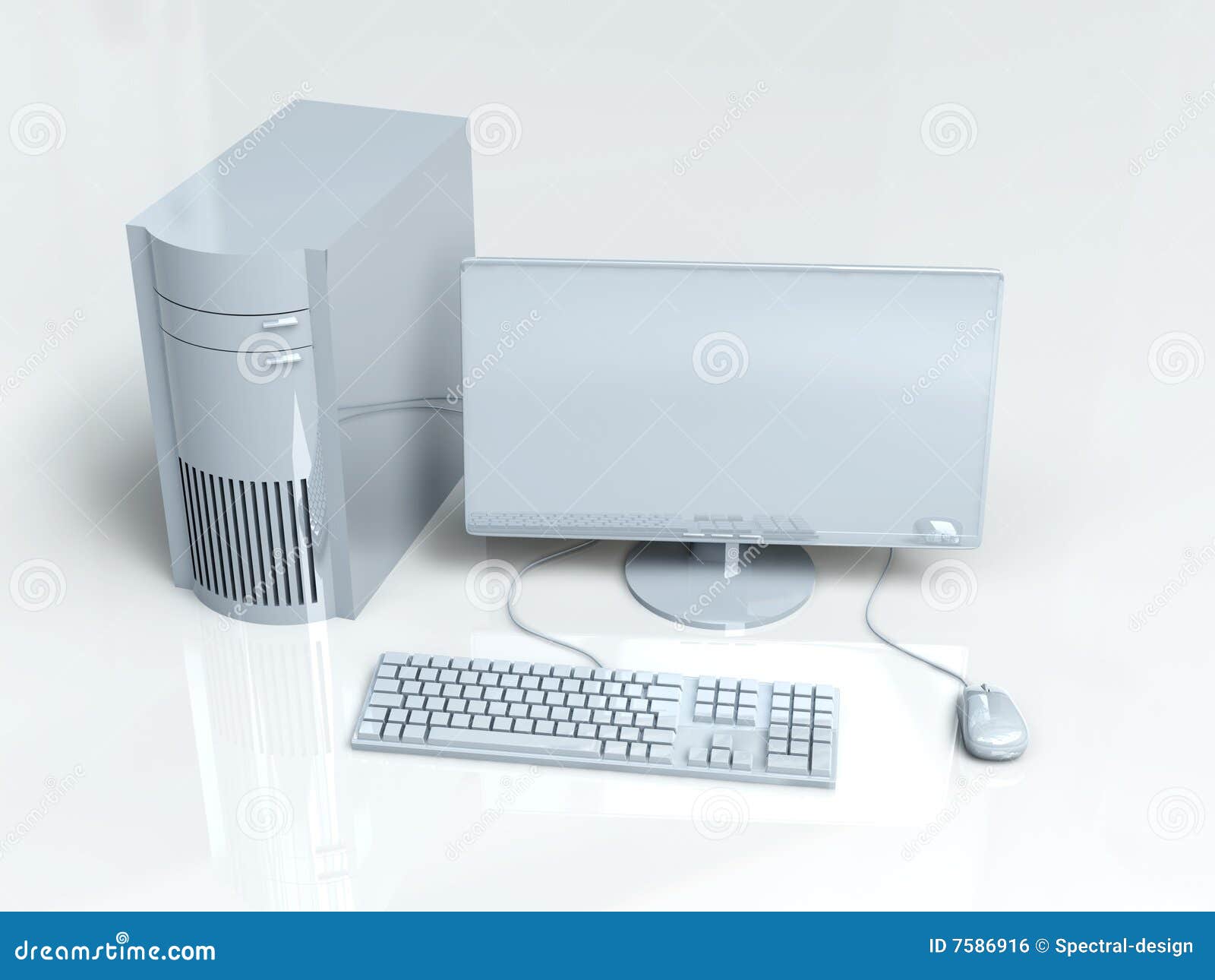 Desktop PC Setup stock illustration. Illustration of screen - 7586916