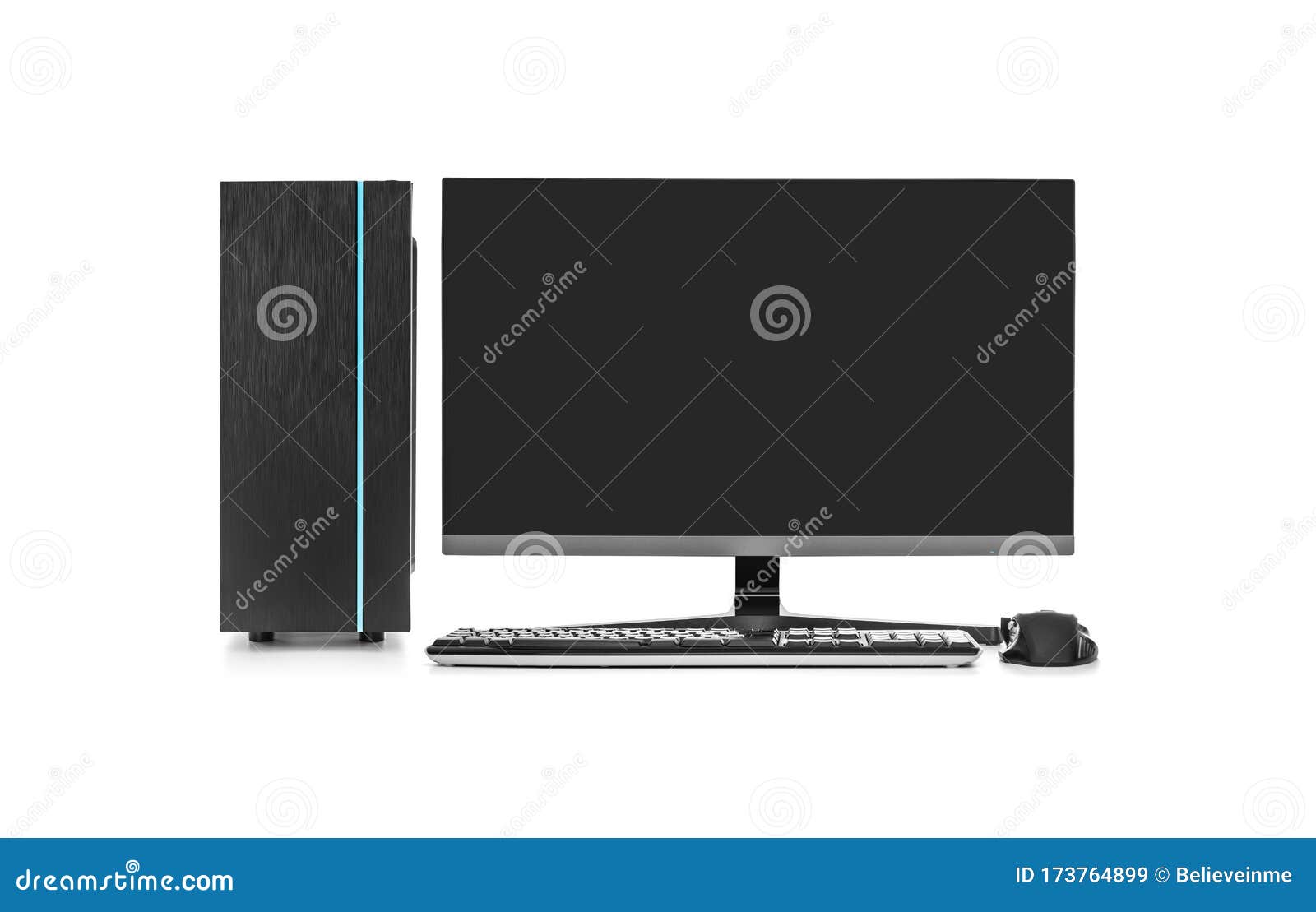 Desktop PC on White Background Stock Image - Image of design ...