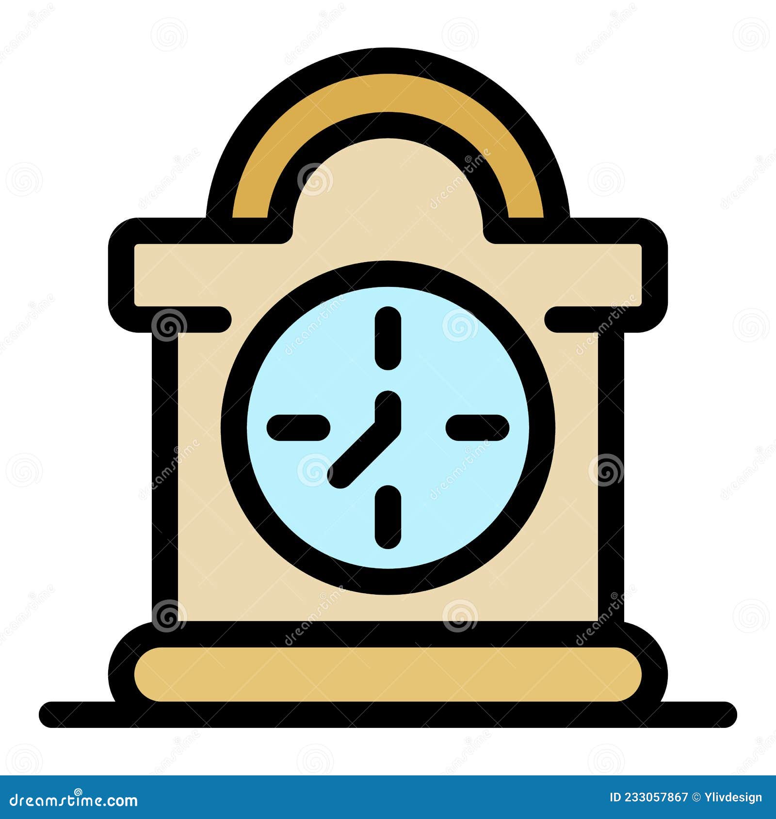 Desktop Pendulum Clock Icon Color Outline Vector Stock Vector ...
