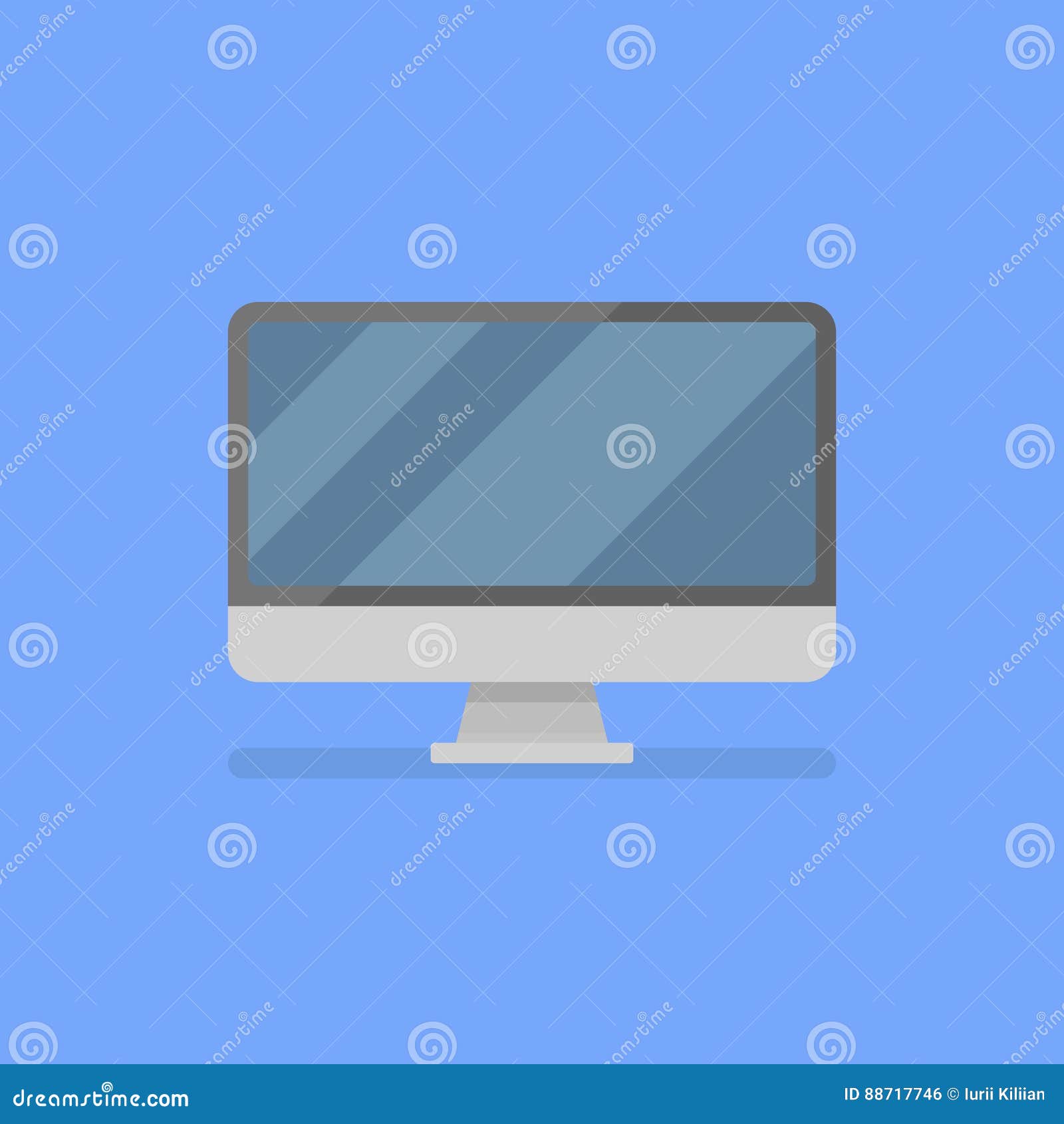 Desktop Personal Computer. Monitor Flat Style Icon. Stock Vector ...