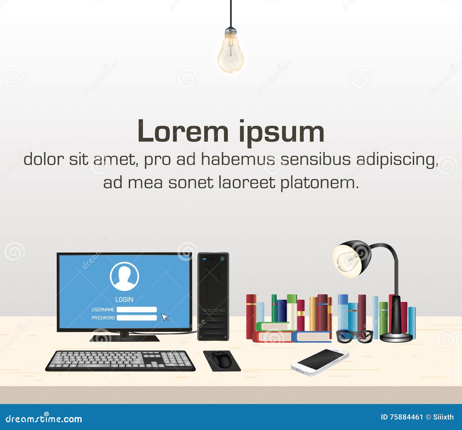 Desktop Personal Computer With Monitor, Keyboard And Mouse Isolated On ...