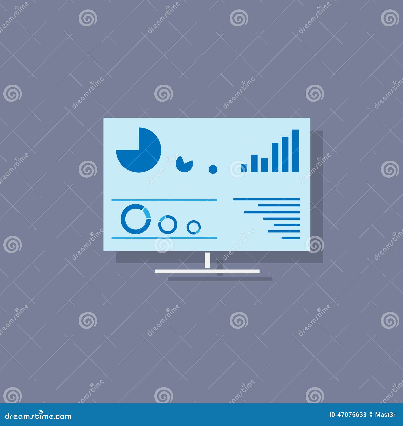 Desktop Screen Icon Flat Design Vector Stock Vector - Illustration of ...