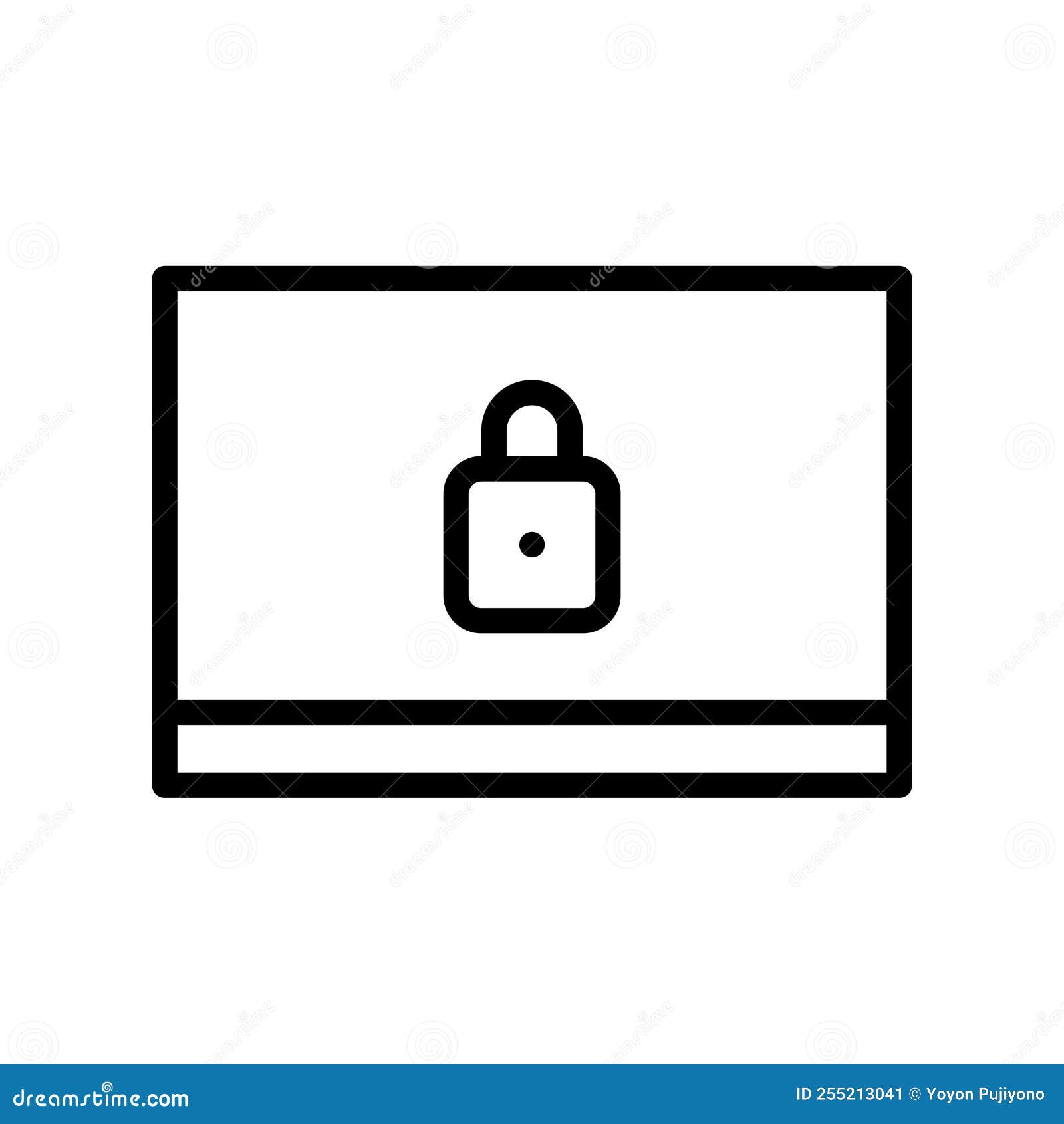 Desktop Screen Lock Icon with Padlock Stock Vector - Illustration of ...